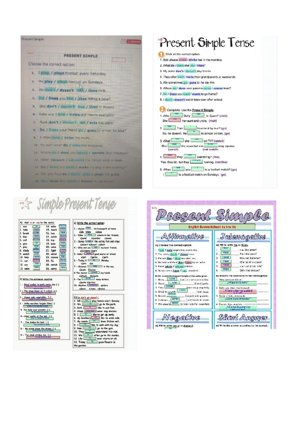 English Basic 2: Present Simple Exercises and Practice - Studocu