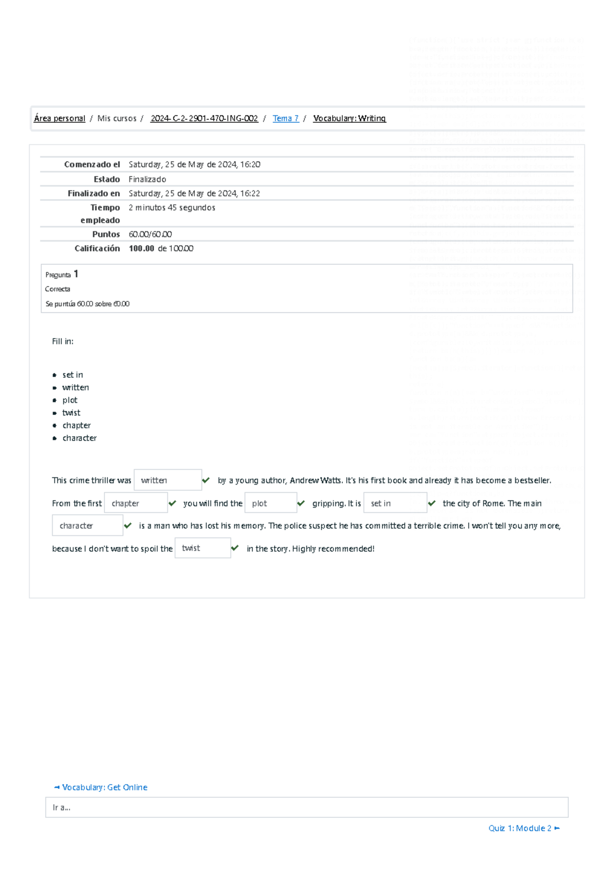 Revisión de vocabulario y escritura - ING-002 - Studocu