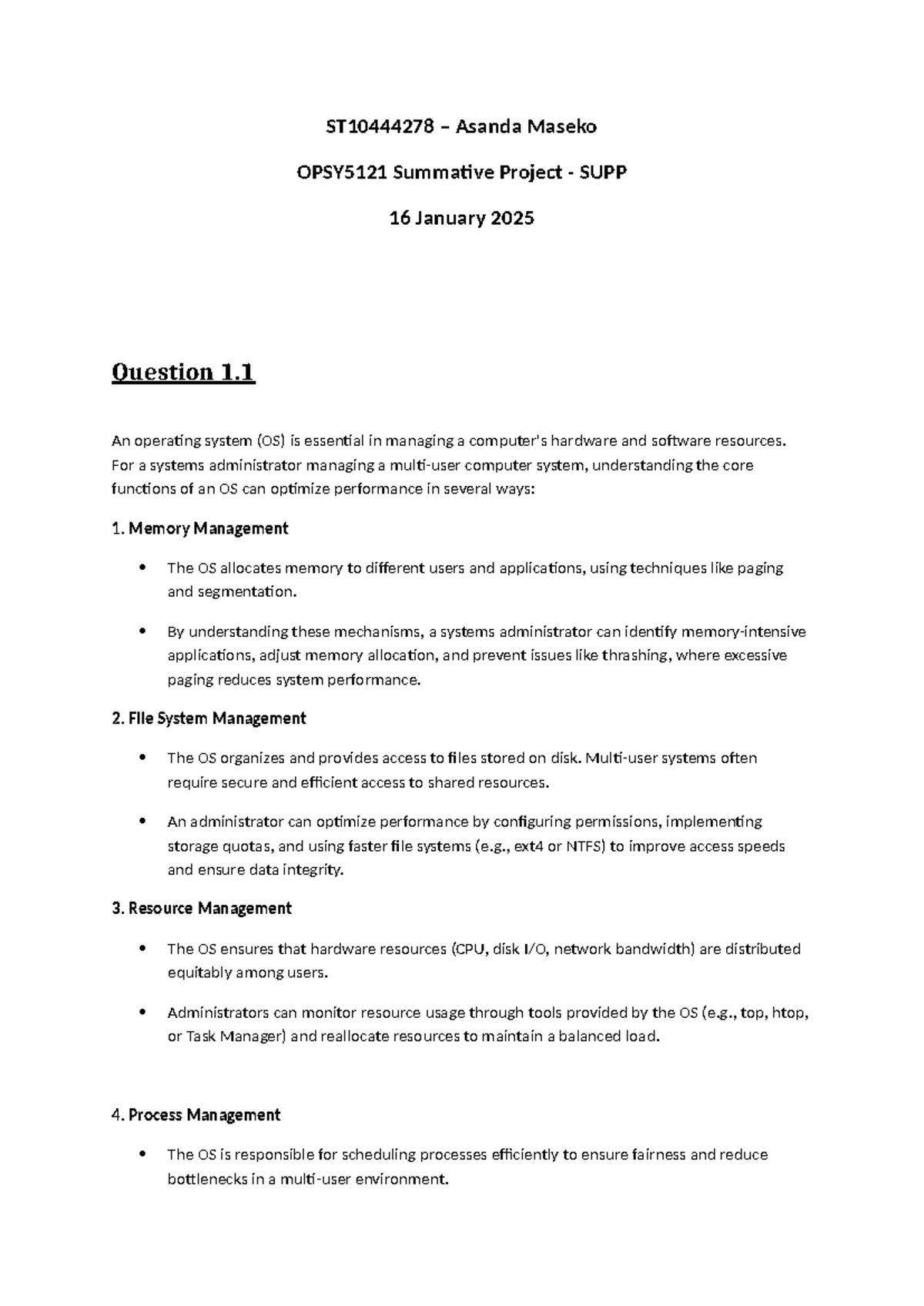 OPSY5121 Summative Project: Optimizing OS Management for Small ...