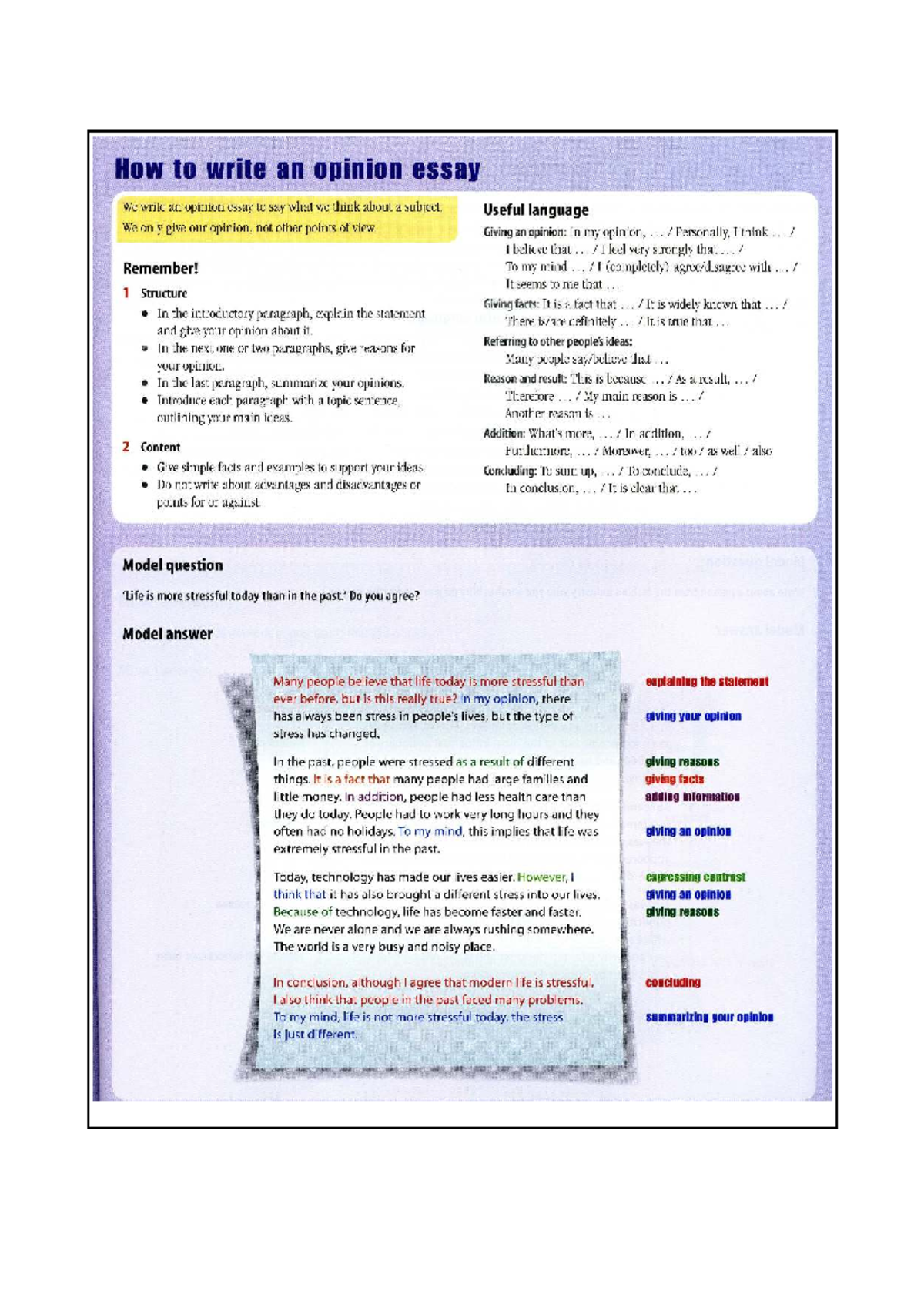 ENG 101: Opinion Essay Writing Guide and Structure - Studocu