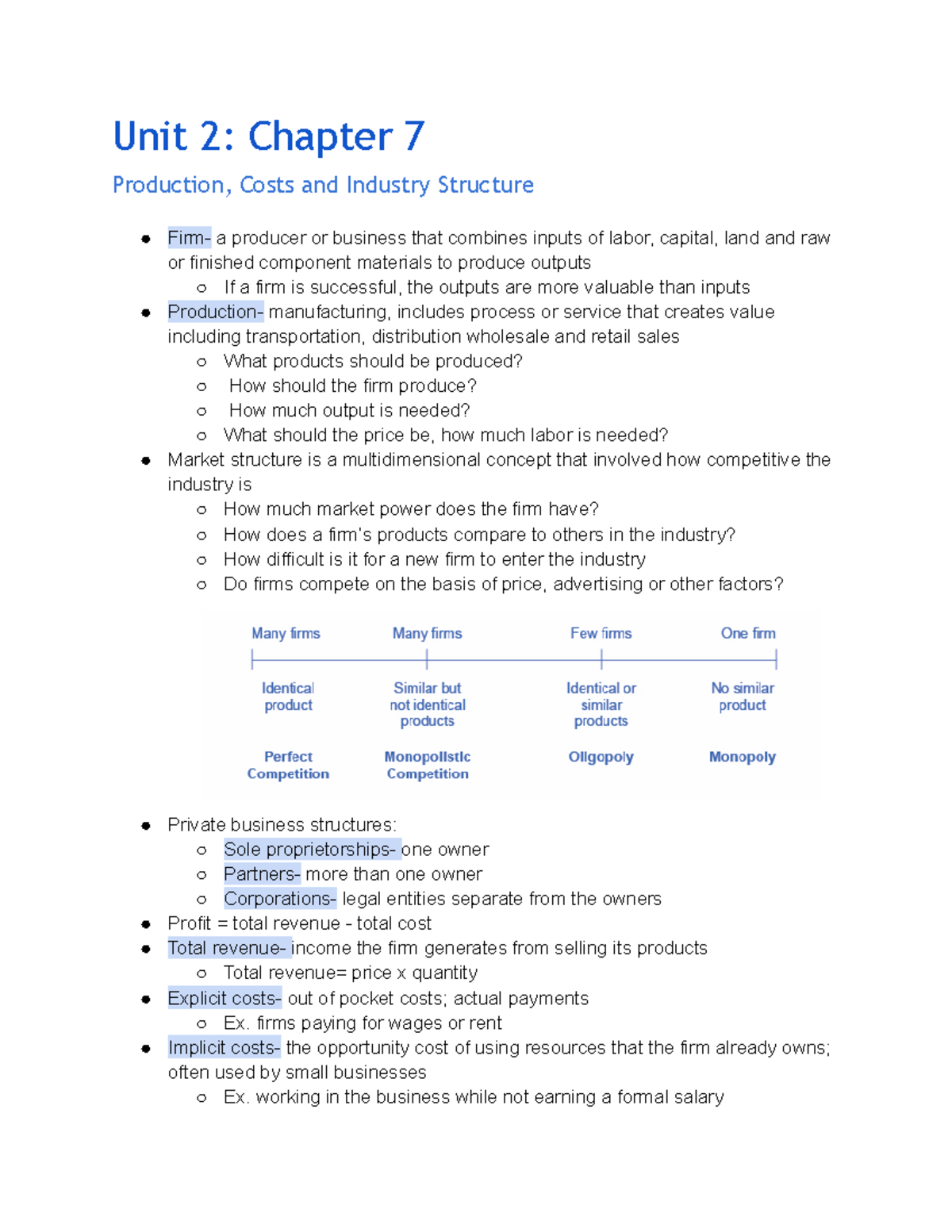 Macroeconomics: Unit 2 - Chapter 7 Production, Costs & Industry ...