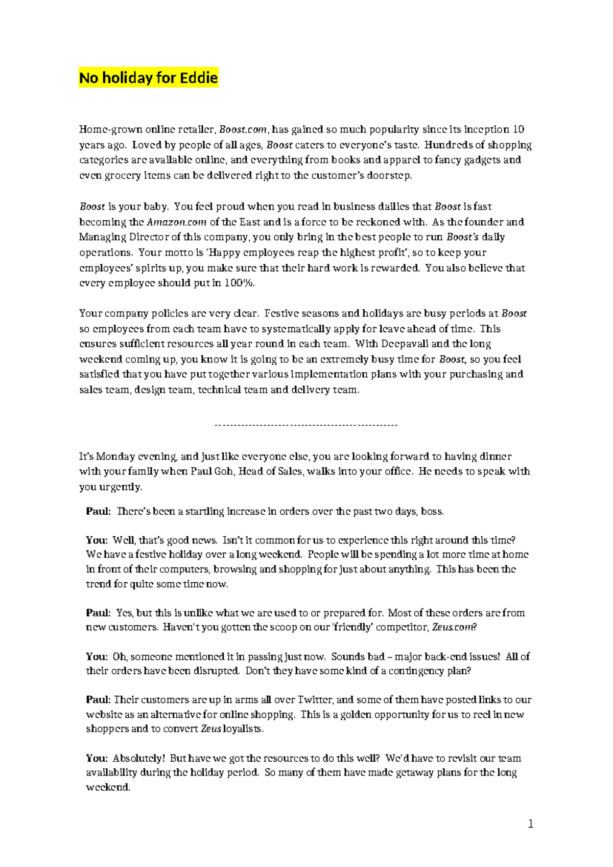 Boost.com: Navigating Holiday Rush Amid Competitor Crisis - Studocu