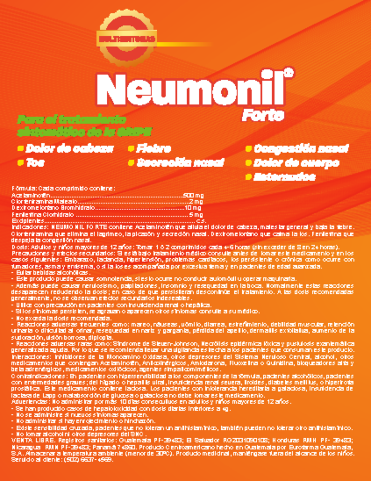 Bula Neumonil Forte Comprimidos: Indicaciones y Advertencias - Studocu