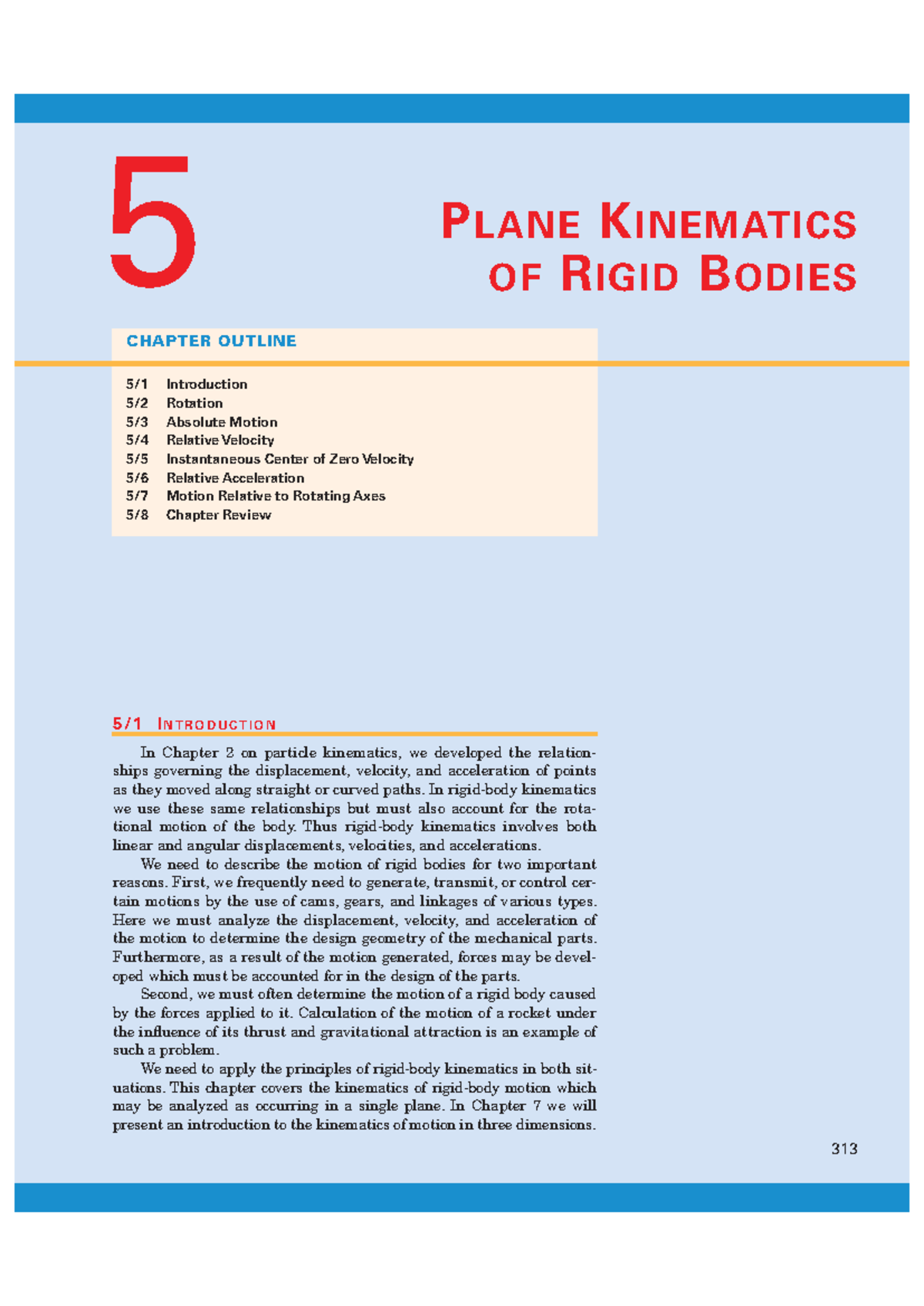 Chapter 5: Dynamics of Rigid Bodies - Engineering Mechanics 313313 ...
