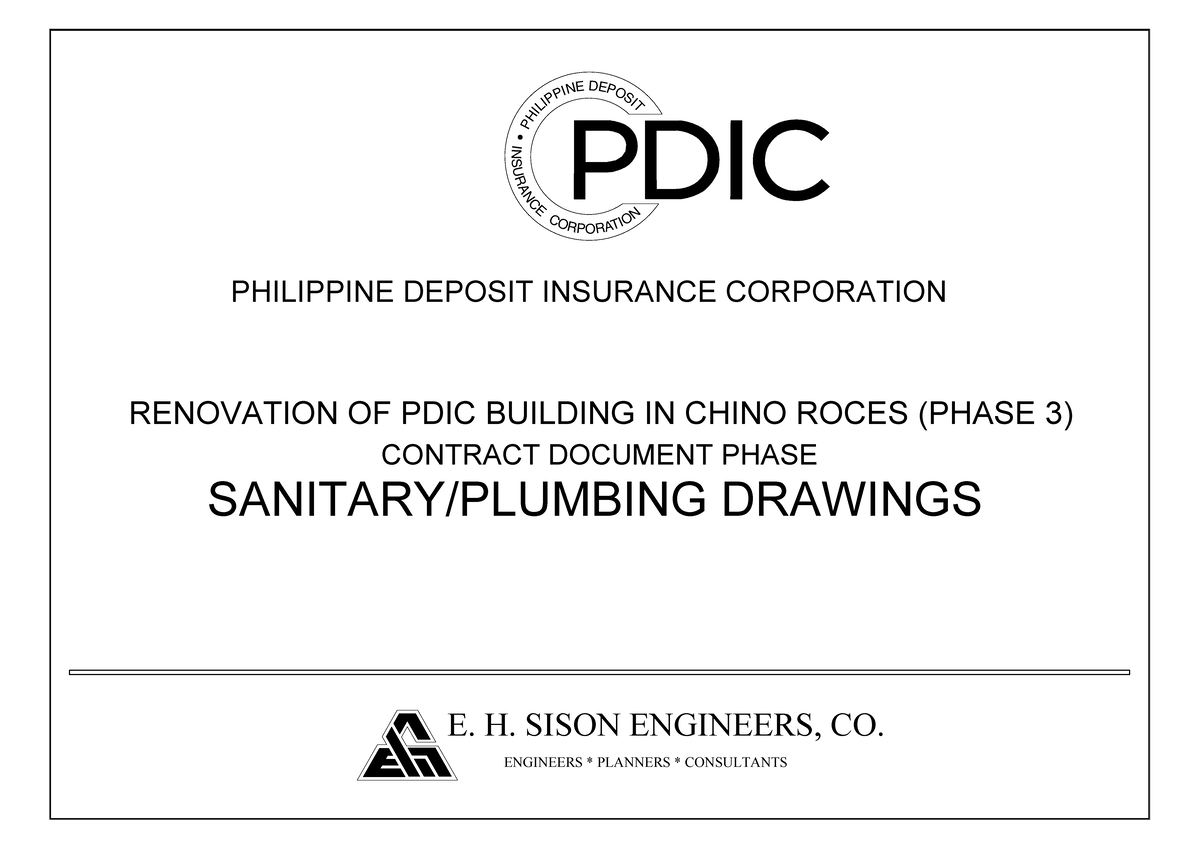 Sanitary Plumbing Drawings for PDIC Building Renovation (Phase 3) - Studocu