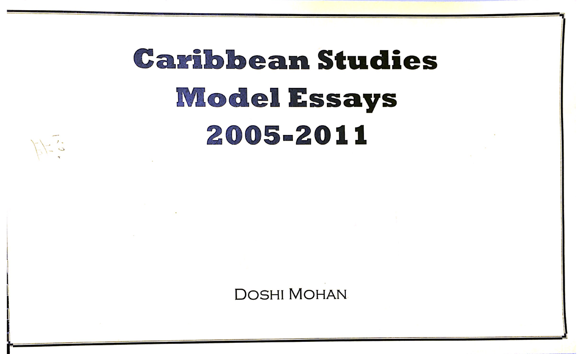 CXC Caribbean Studies Model Essays (2005-2011) Guide - Studocu