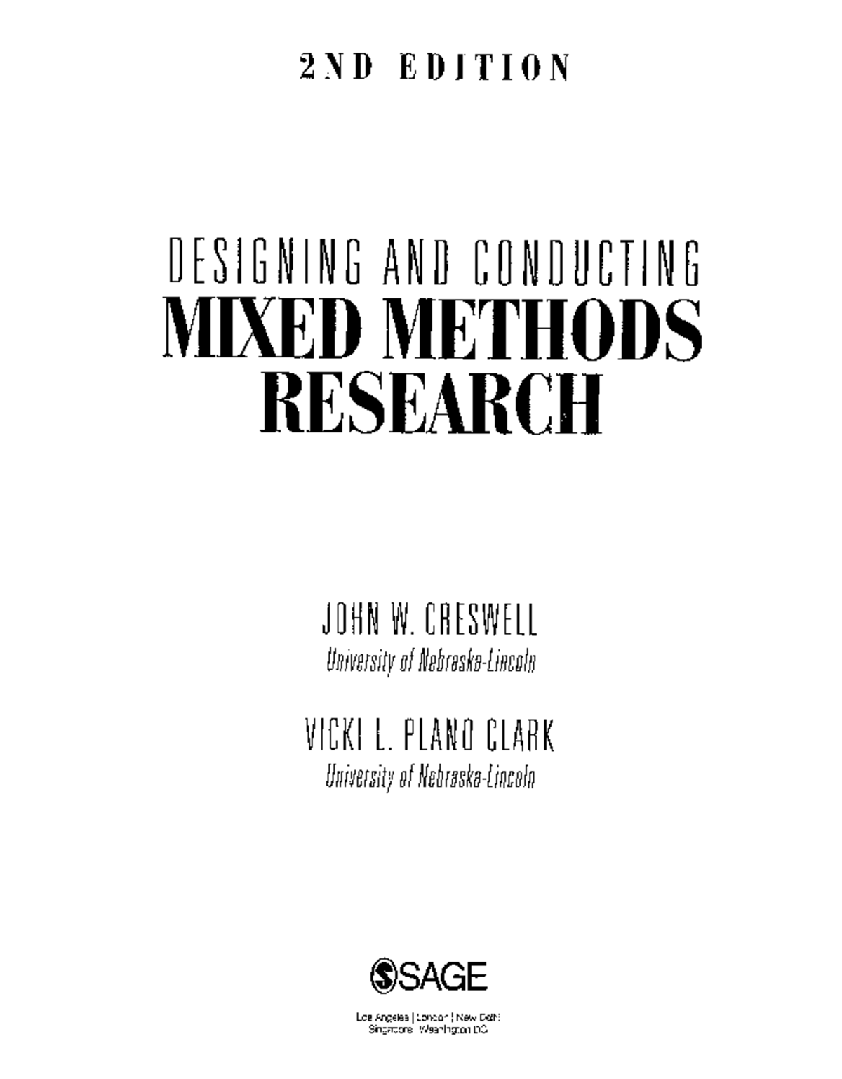 Designing & Conducting Mixed Methods Research (2nd Ed.) - Studocu