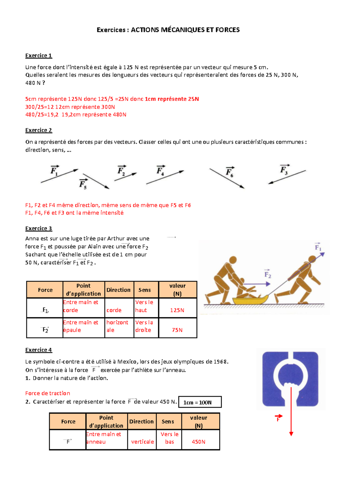 Exercices Divers sur Forces et Mécanique - 50 Propositions d'Analyse ...