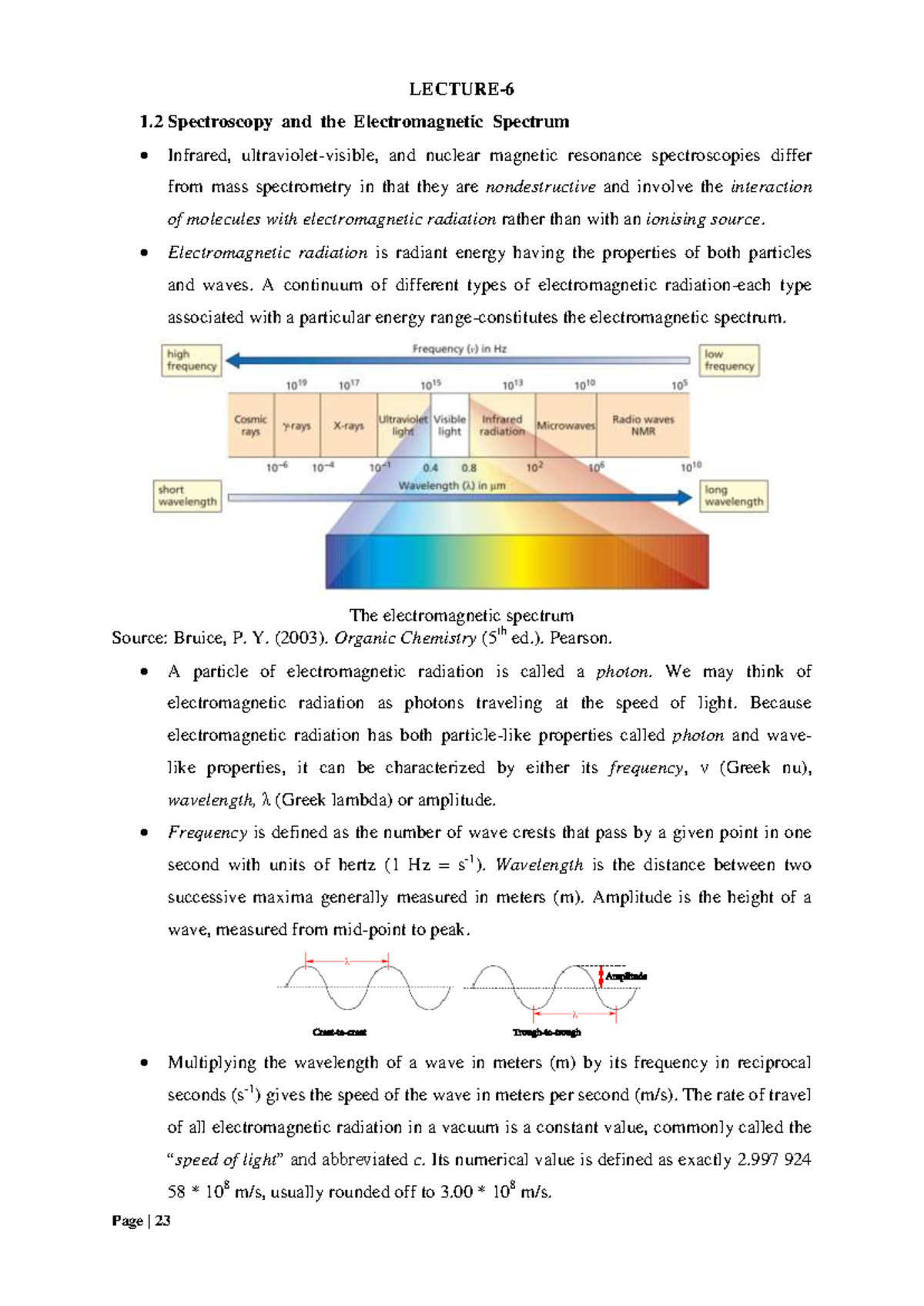 Lecture 6: Spectroscopy and the Electromagnetic Spectrum - Studocu