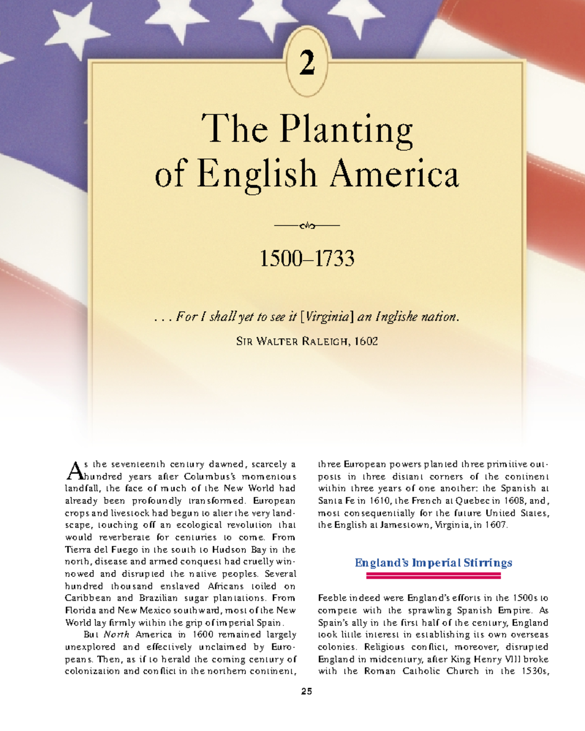 Chapter 2 the planting english america - 2 The Planting of English ...