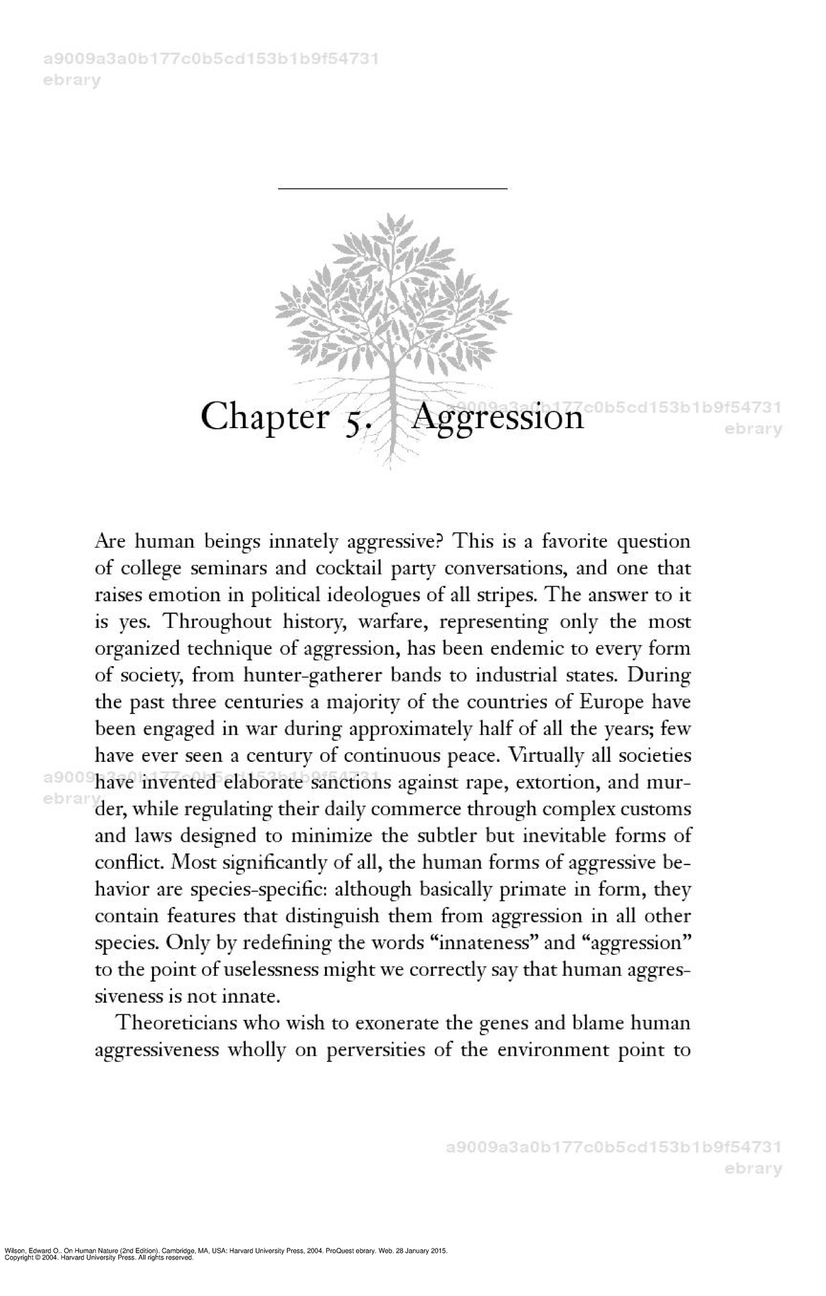 On Human Nature (2nd Ed.) - Chapter 5: Aggression Analysis - Studocu