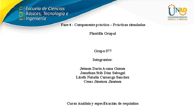 Grupo 377 Fase 4 Componente Práctico Prácticas Simuladas Grupal