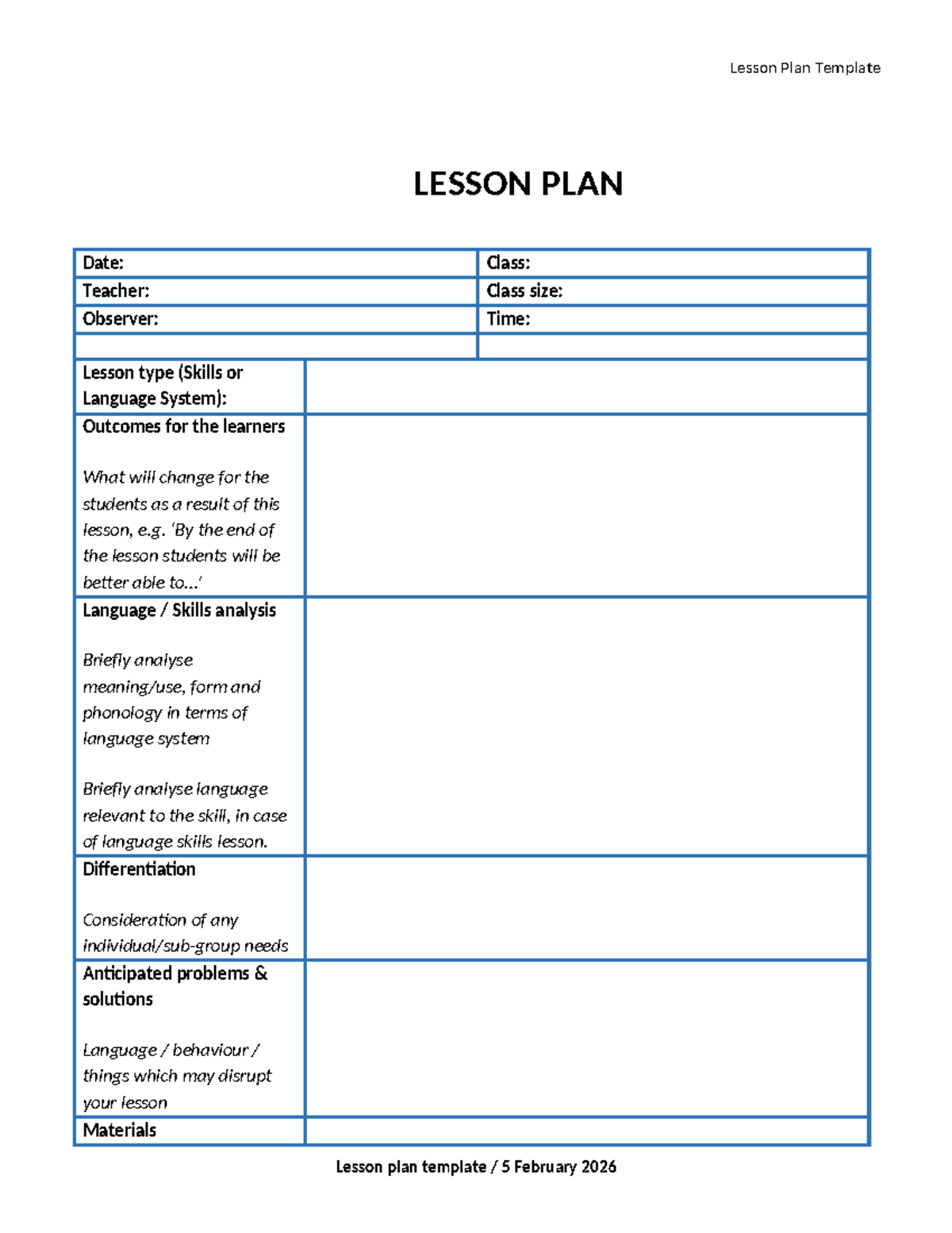LP Demo Template: Comprehensive Lesson Plan Guide - Studocu