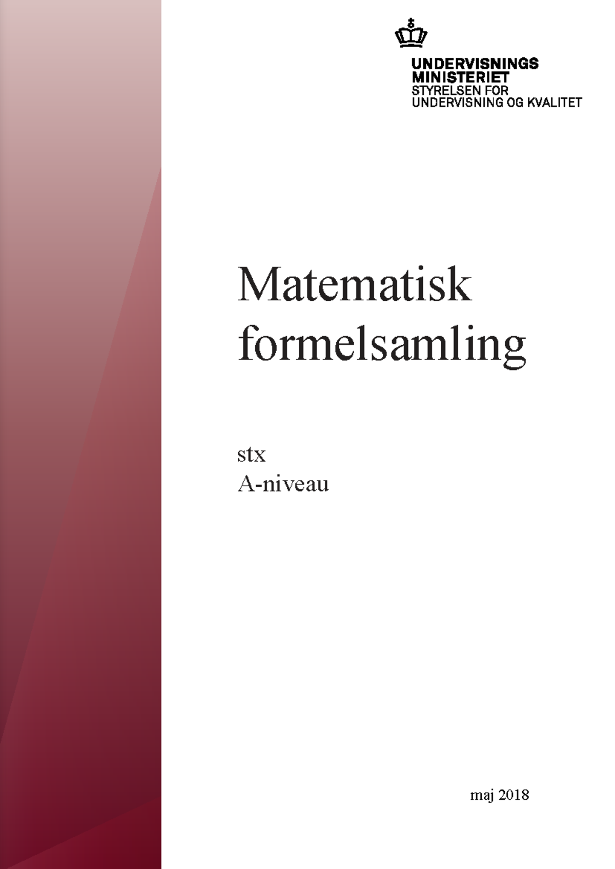 Formelsamling Matematik A STX Maj 2018 - Studocu