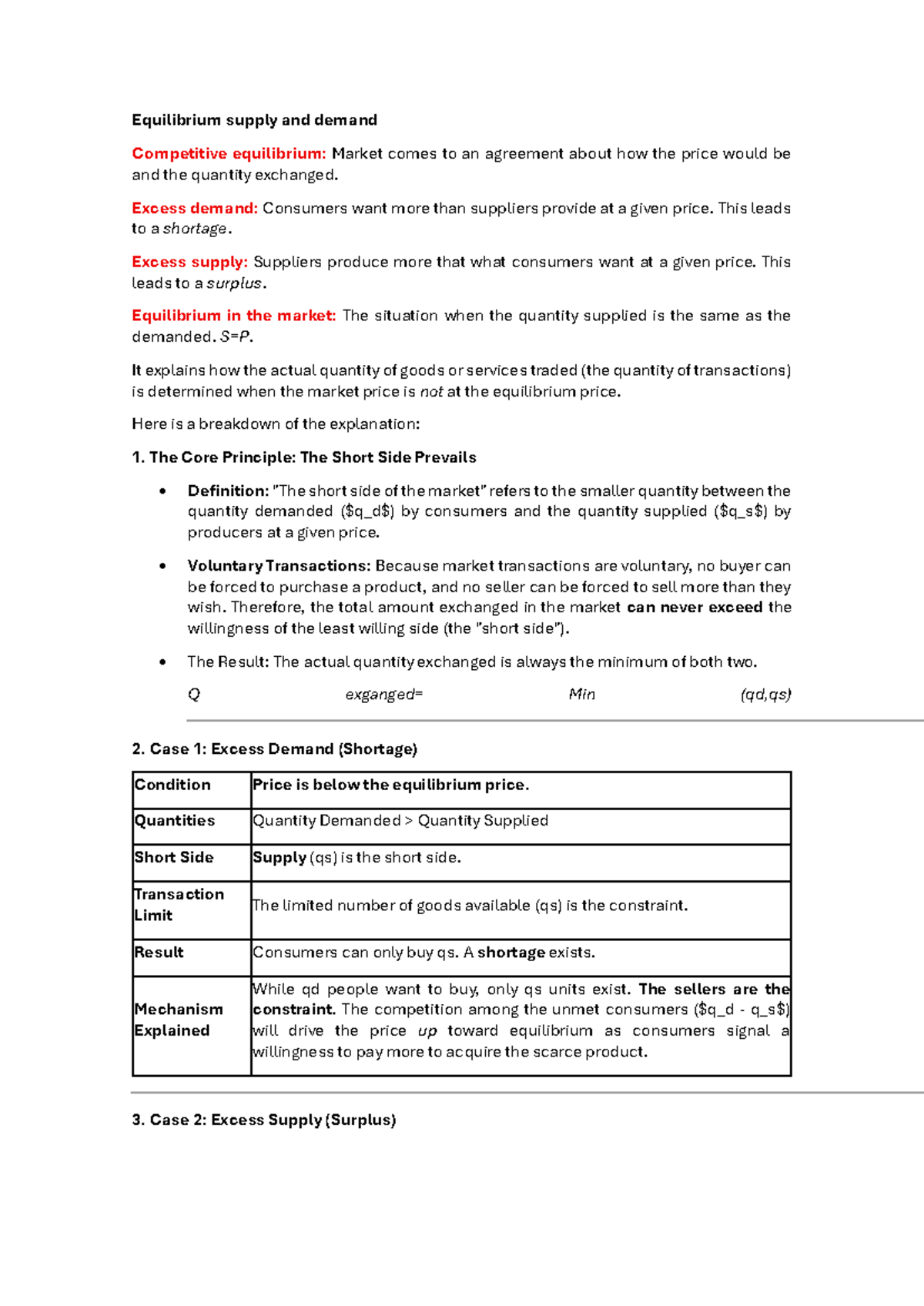 ECO 101: Equilibrium Supply and Demand Analysis - Studocu