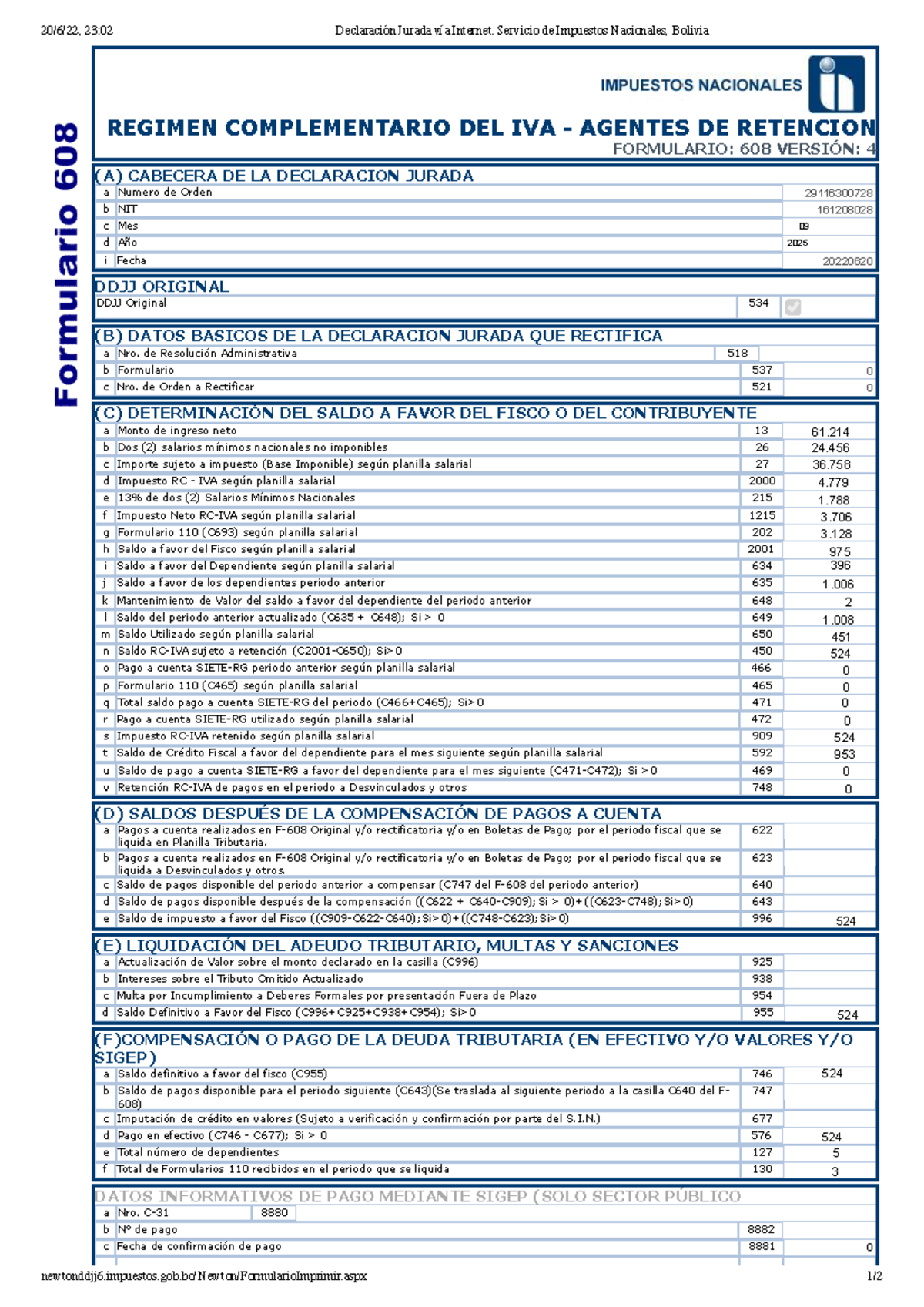 23:02 Formulario 608 - Declaración Jurada IVA 2025 - Studocu