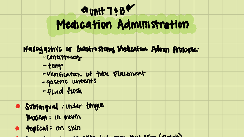 Unit7988 Medication Administration Exam 1 Study Guide - Studocu