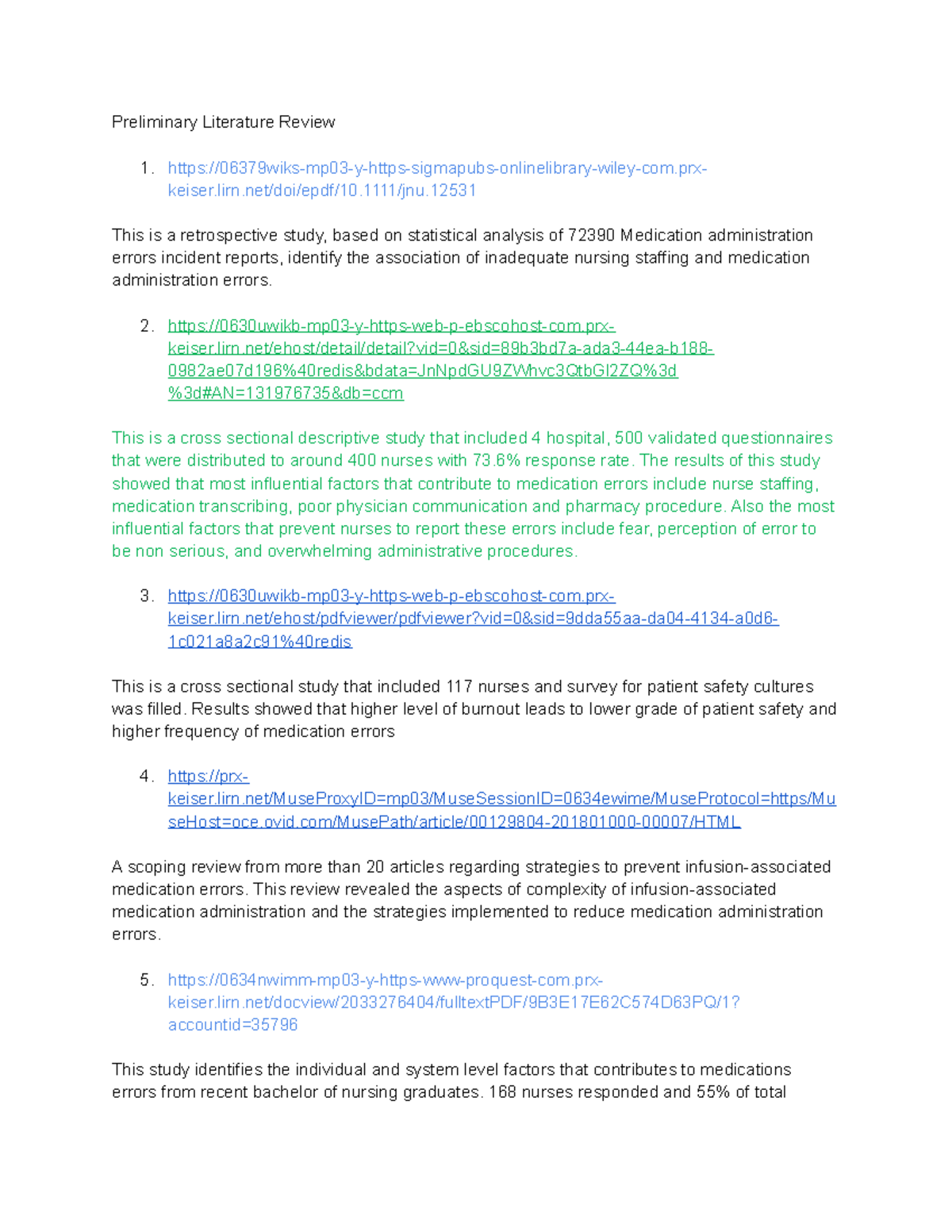 Preliminary Literature Review - Preliminary Literature Review - Studocu