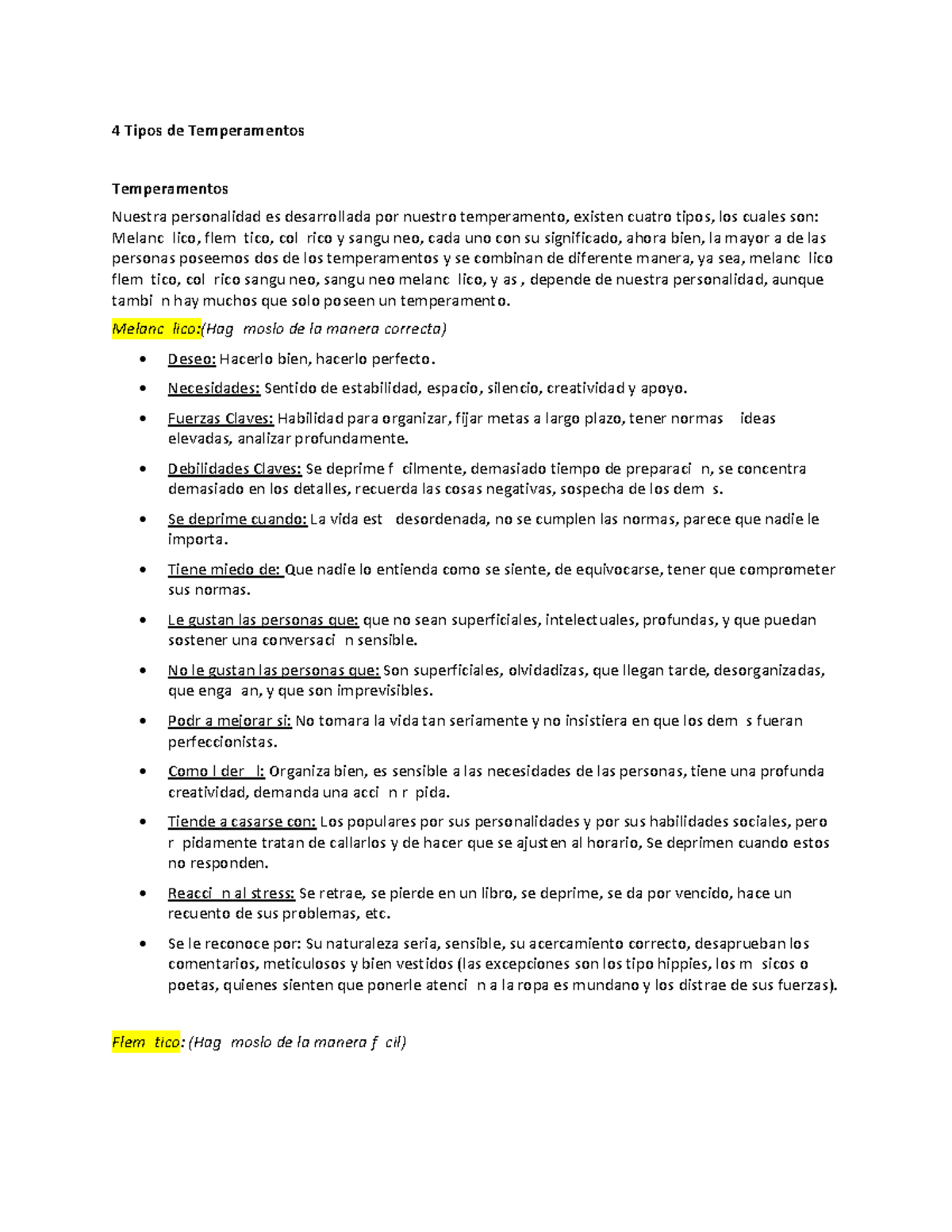 Tipos de Temperamentos: Melancólico, Flemático, Colérico y Sanguíneo ...