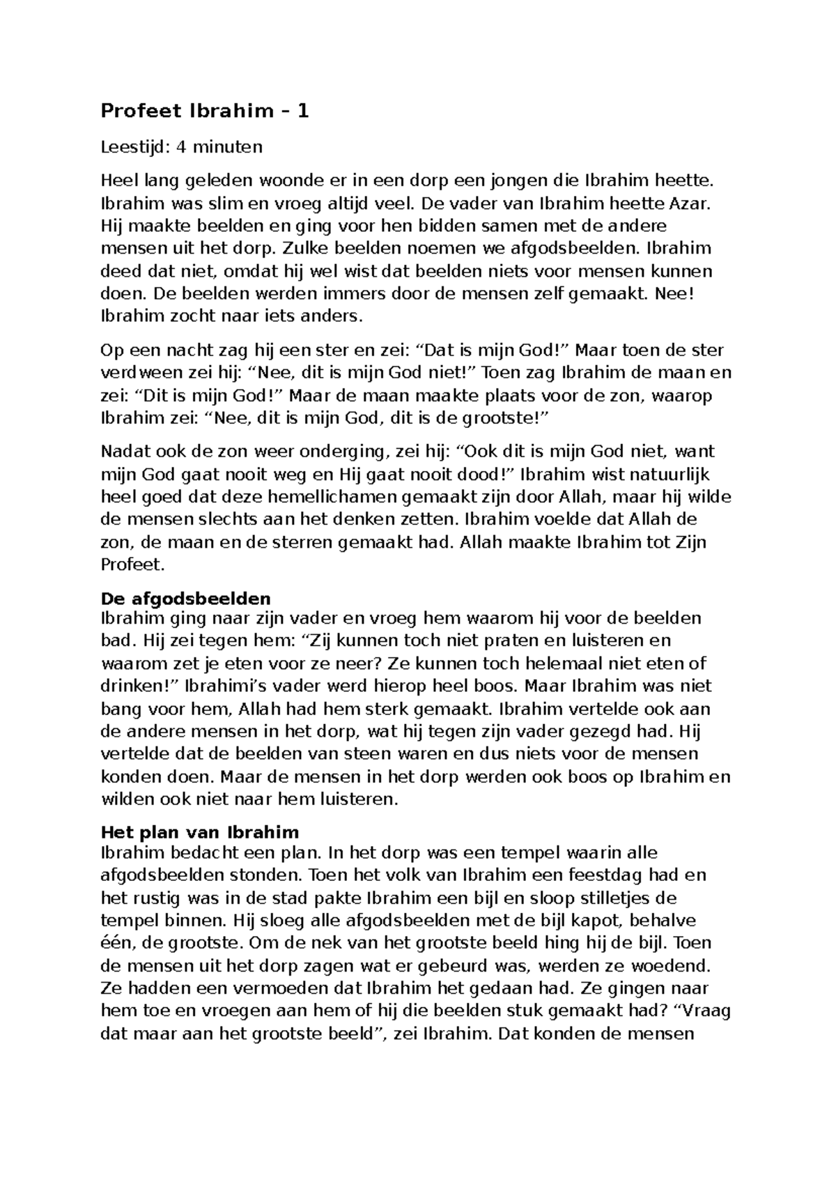 Verhaal van Profeet Ibrahim: Een Les over Geloof en Toewijding ...