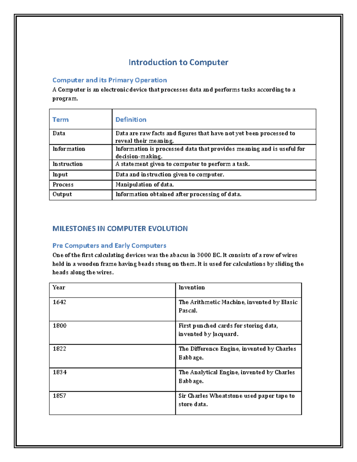 Milestones in Computer Evolution: A Comprehensive Overview - Studocu