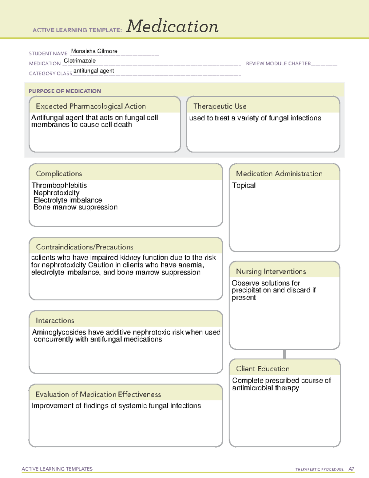 Active learning template: Clotrimazole medication review module - Studocu