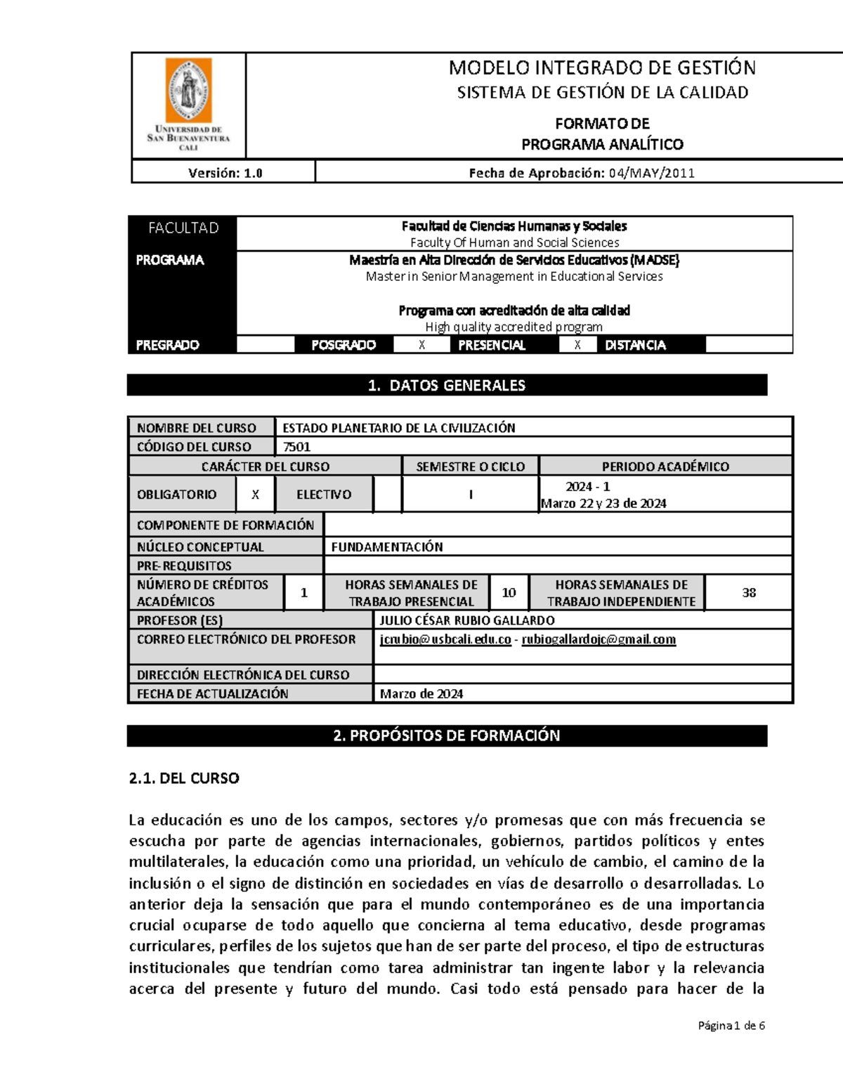 Seminario Estado Planetario 7501 - MADSE USBCali 2024 - Studocu