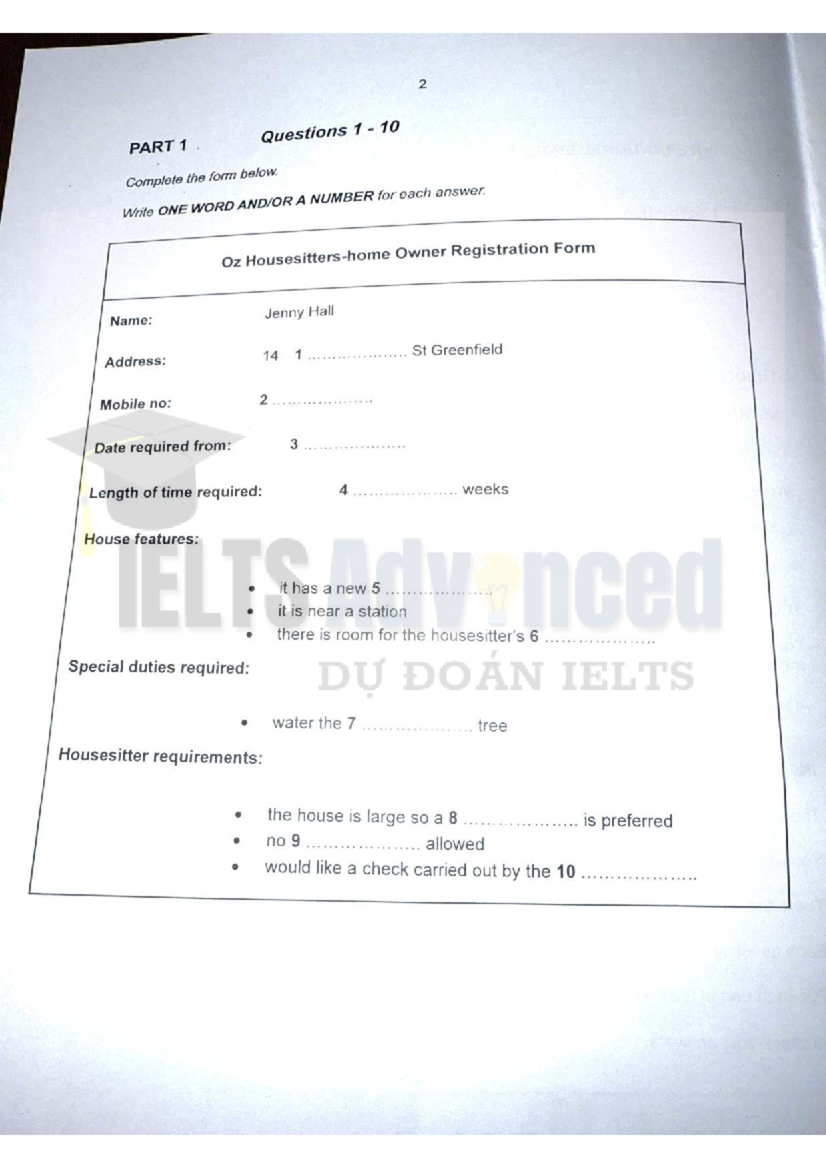 Test 4 - IELTS Practice Questions and Answers (Parts 1-3) - Studocu