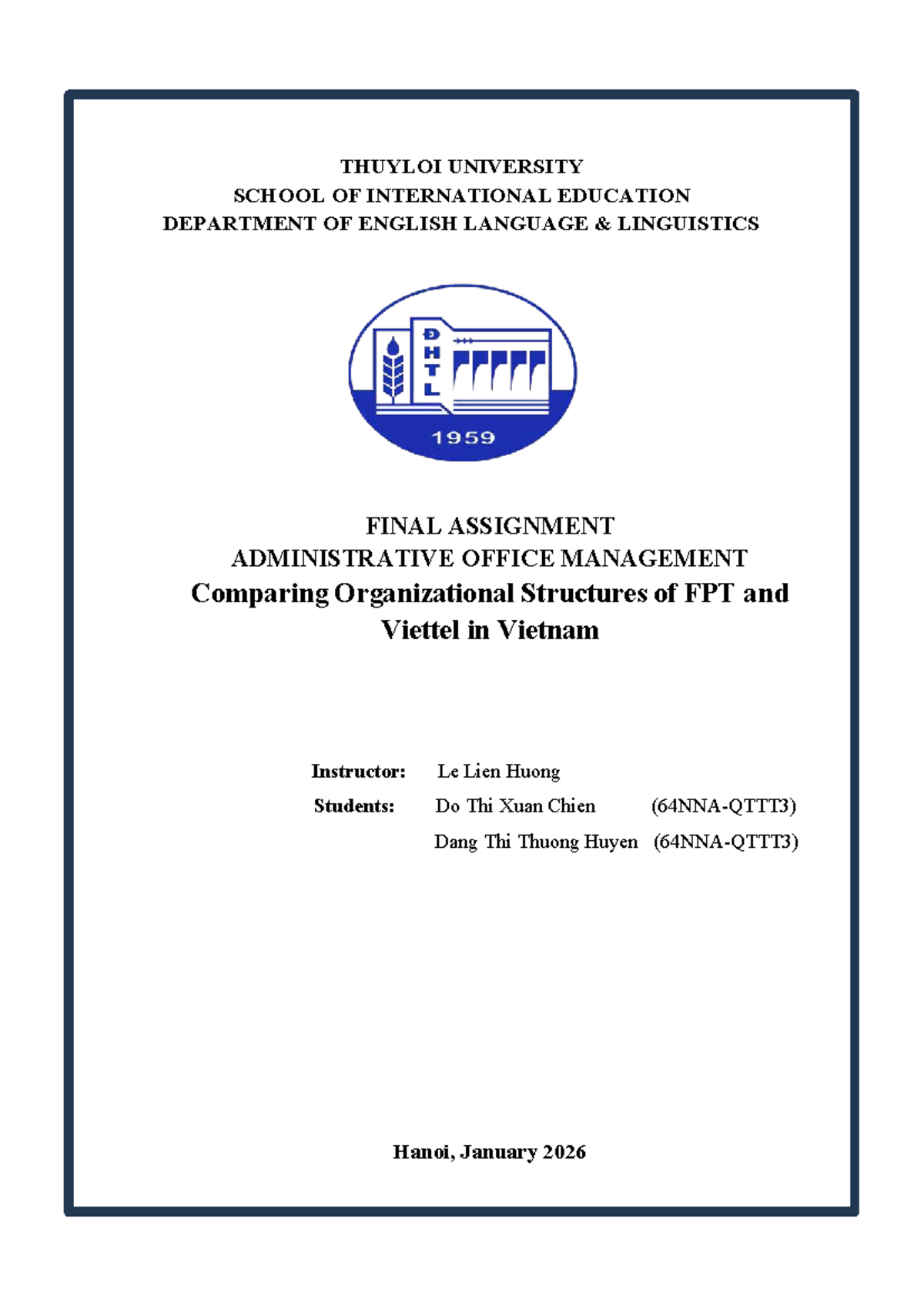 Comparative Analysis of Organizational Structures: FPT vs. Viettel (ENG ...