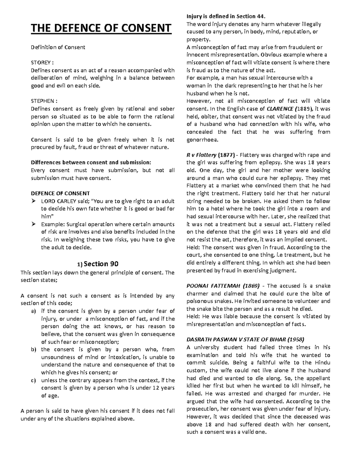 The Defence of Consent: Understanding Key Legal Principles and Sections ...