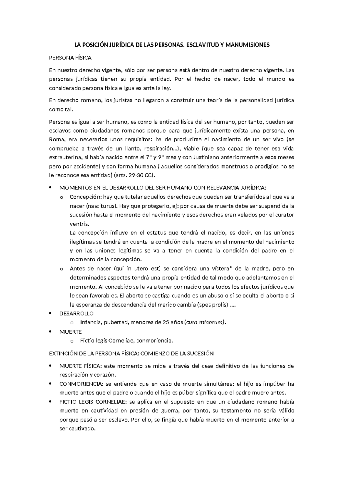 Lección 5 Derecho Romano - LA POSICIÓN JURÍDICA DE LAS PERSONAS ...