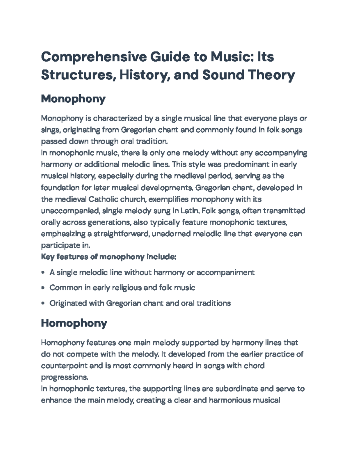 Comprehensive Guide to Music: Structures, History, and Sound Theory ...