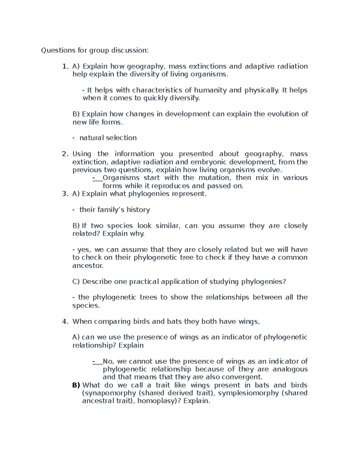 Bio 11 - Forum Module 1 Study Guide on Evolution & Diversity CH 17 ...