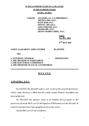 Ghana BAR Association V. Attorney- General AND Another - GHANA BAR ...