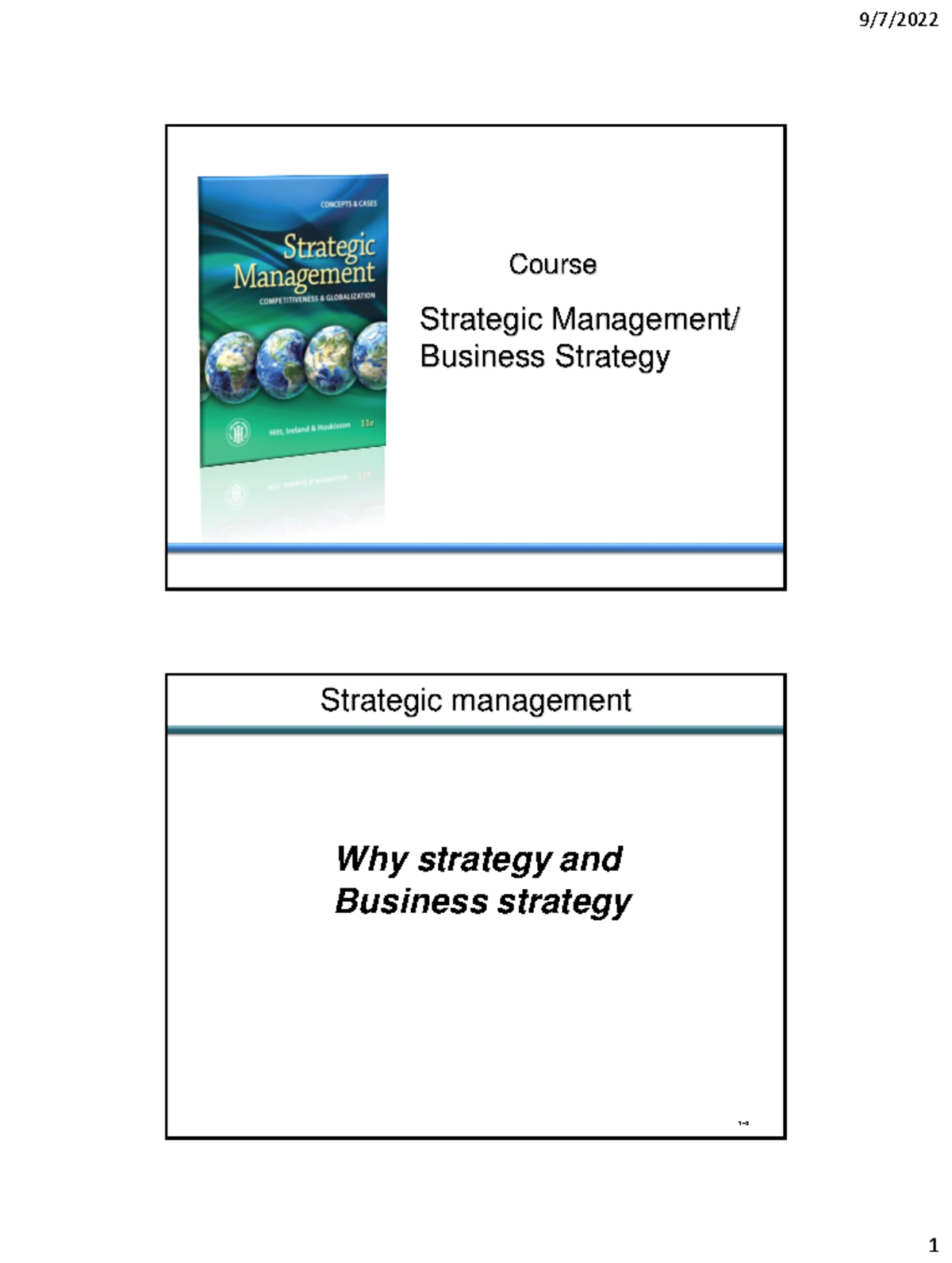 0 Strategic Management Introduction - Course Strategic Management ...