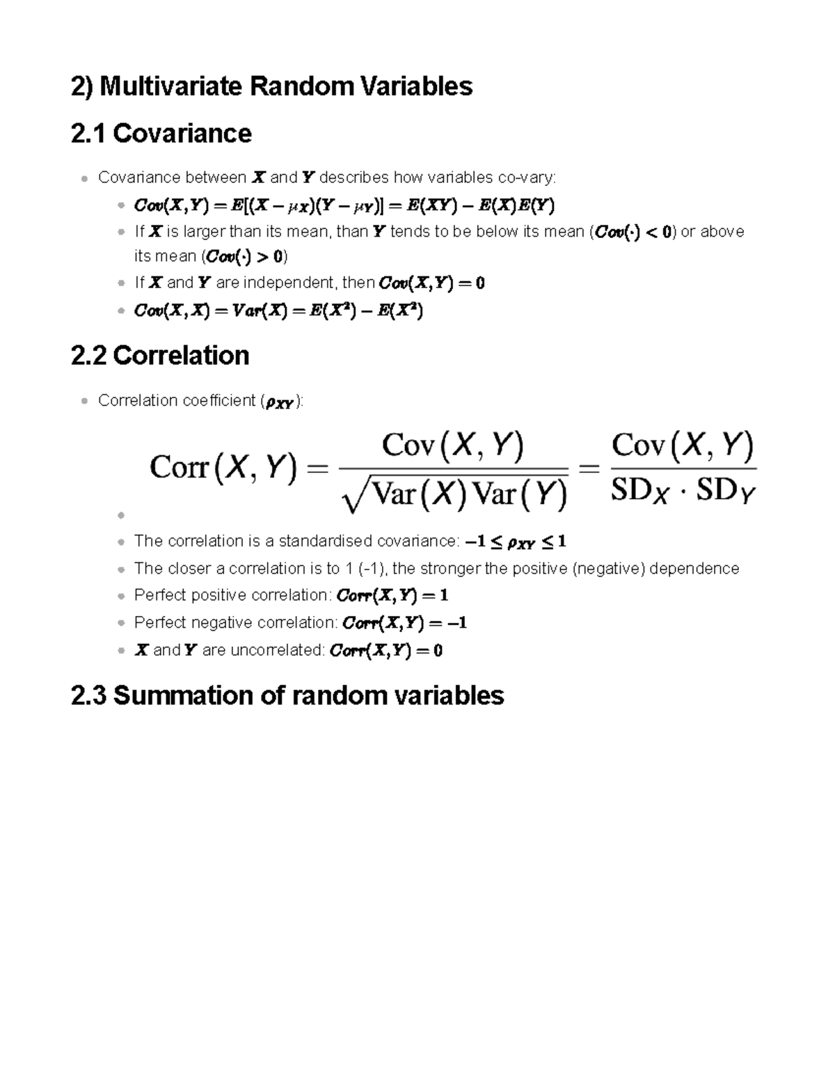 Multivariate Random Variables: Covariance and Correlation Analysis ...
