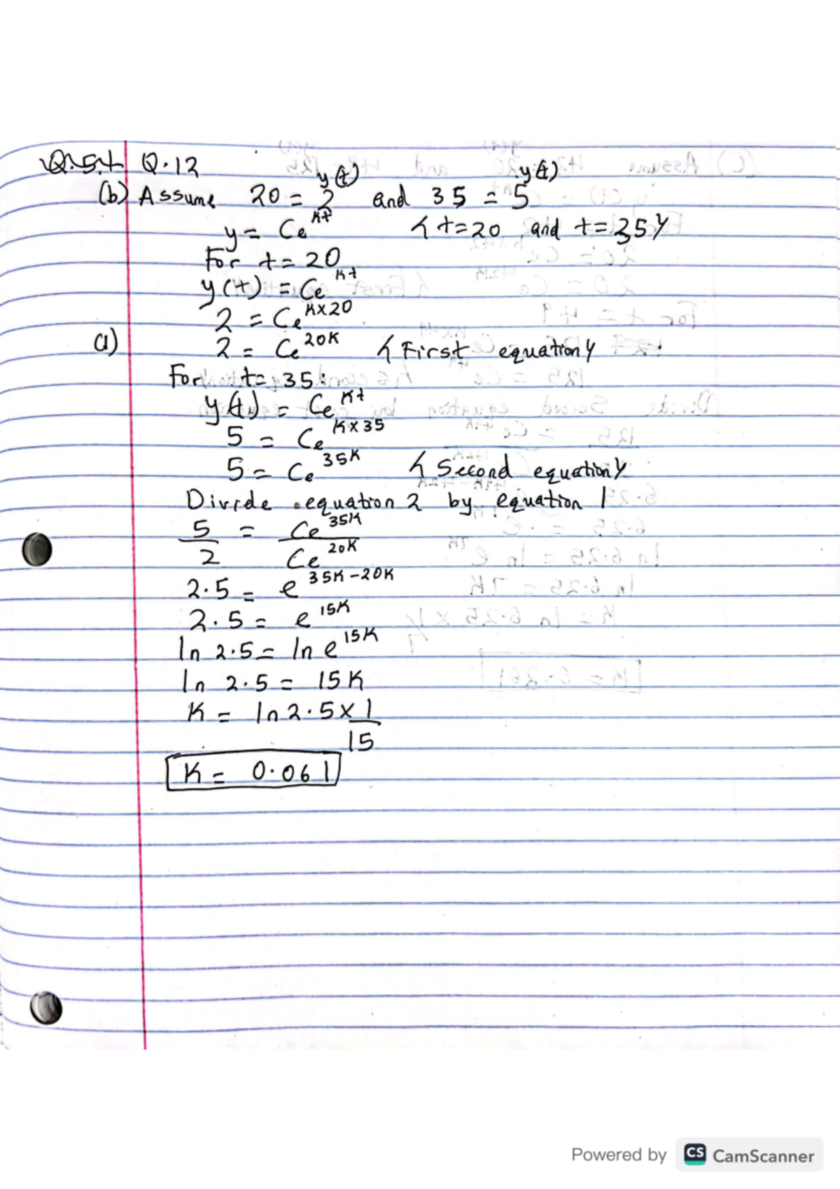 Math assignment PG 15 - Math 125.3 - Q Q (i) y()) ) (b) Assume 20 2 and ...