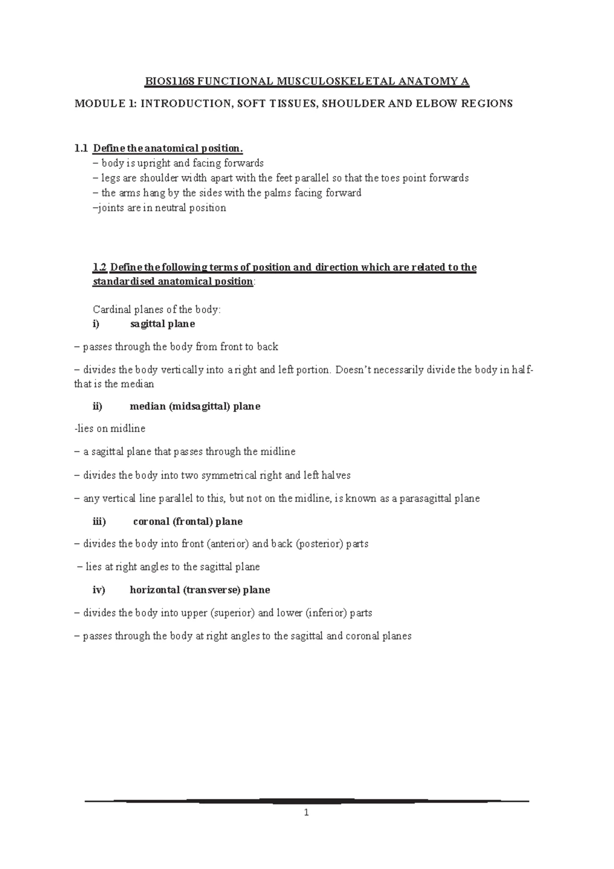 Anatomy and Physiology Revision notes - Human A & P - Revision notes ...