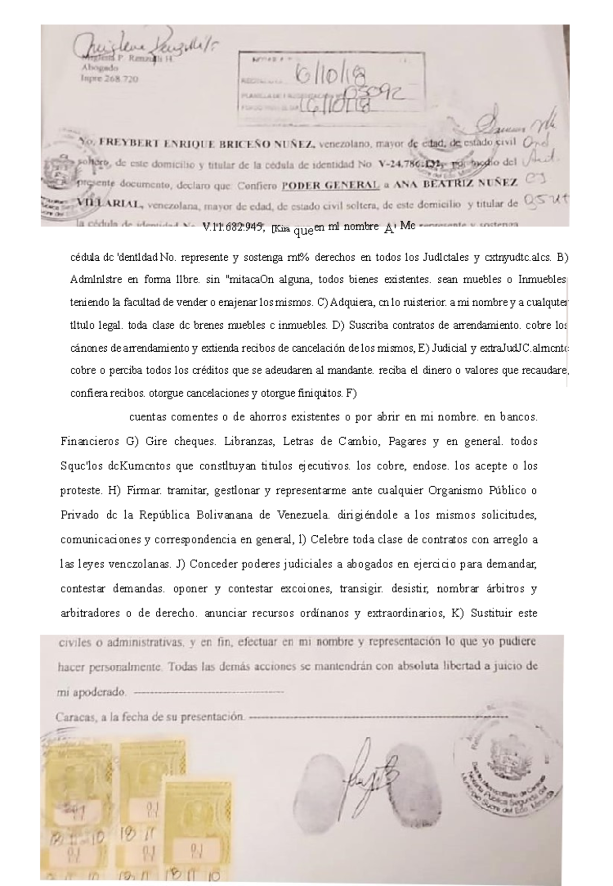 Poder Notarial - V.11.682.945 para Repaso y Administración de Bienes ...