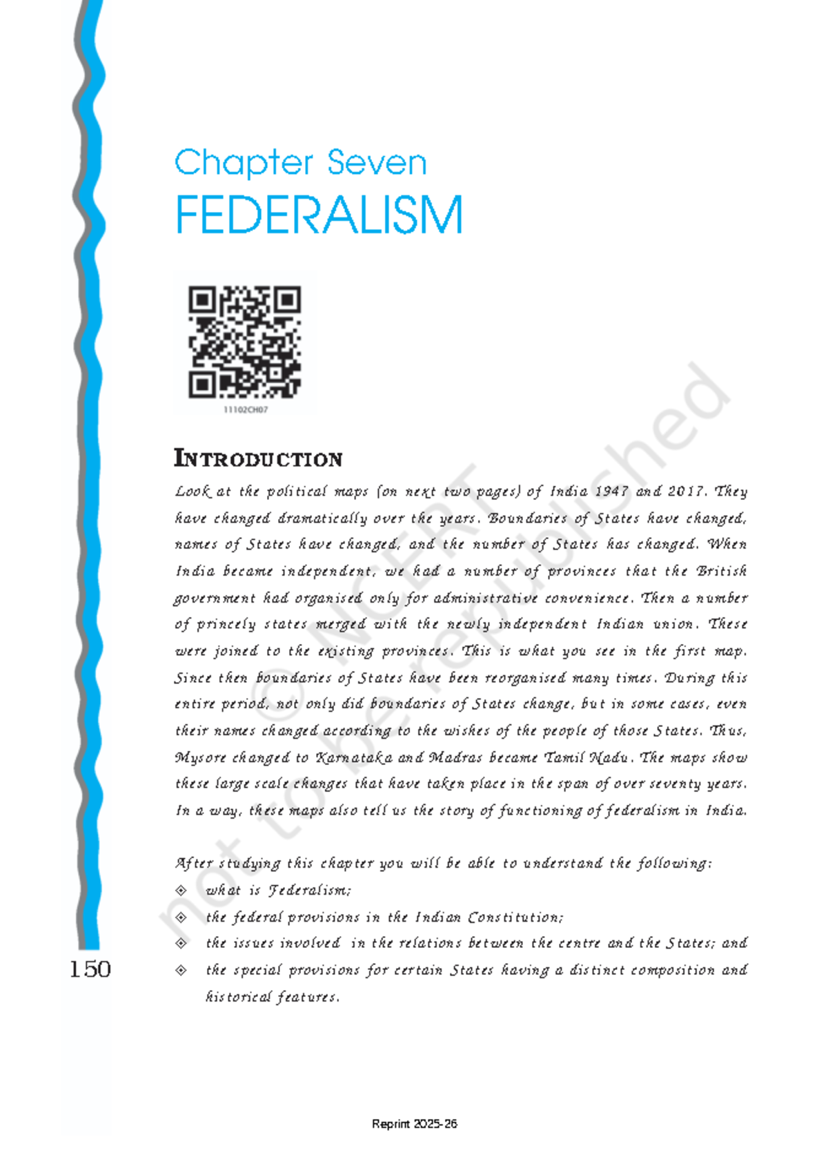 Indian Constitution at Work: Chapter 7 - Federalism Insights - Studocu