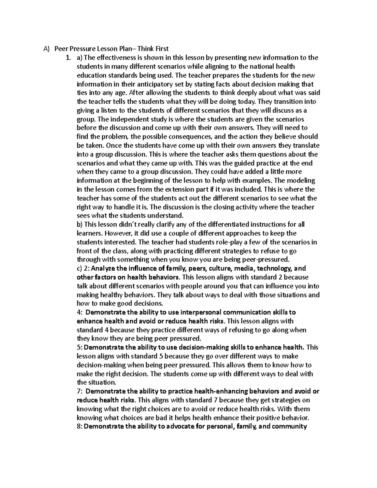 Peer Pressure Lesson Plan: Engaging Students in Healthy Decision-Making ...