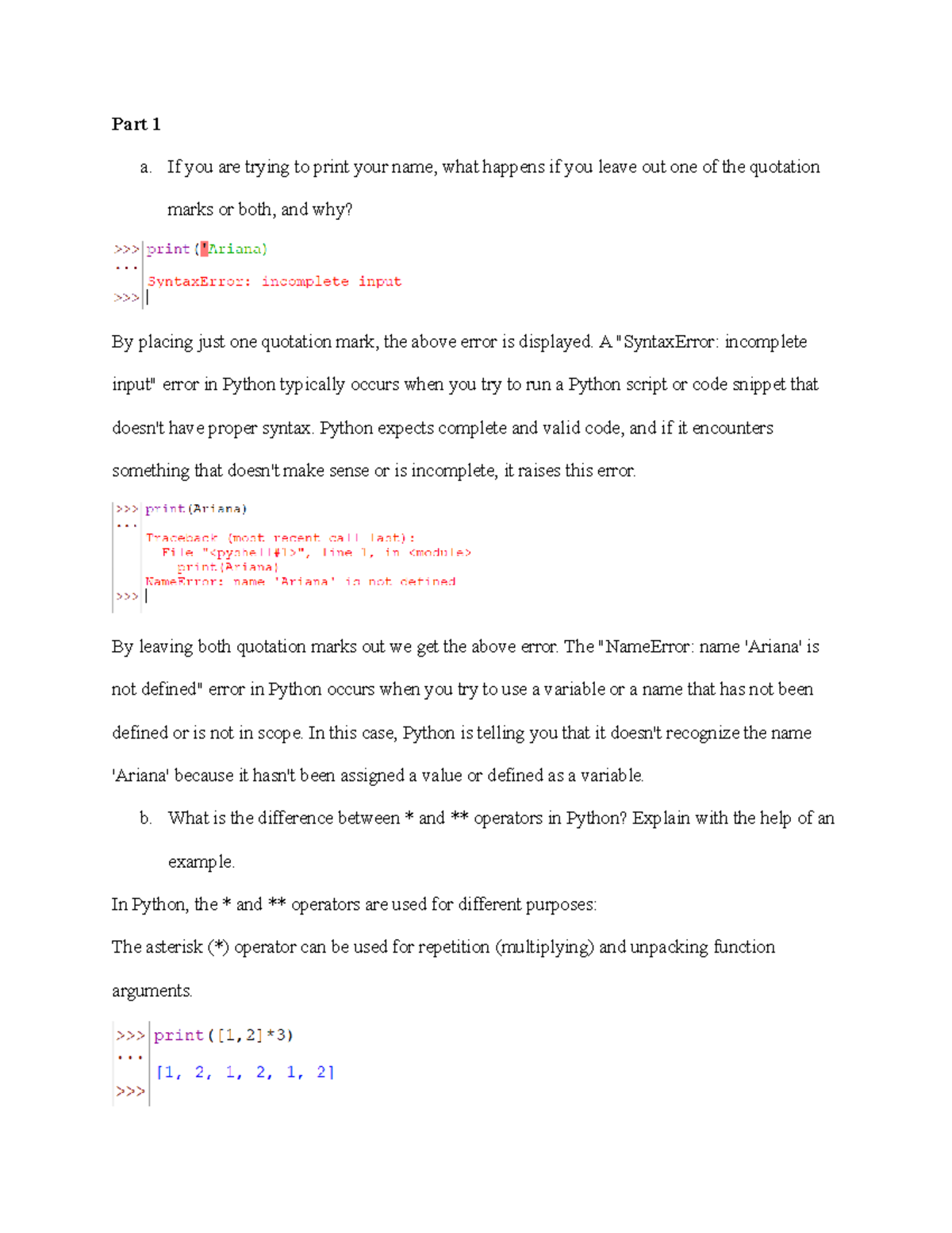 Programming Assignment 1: Python Syntax & Operators Explained - Studocu