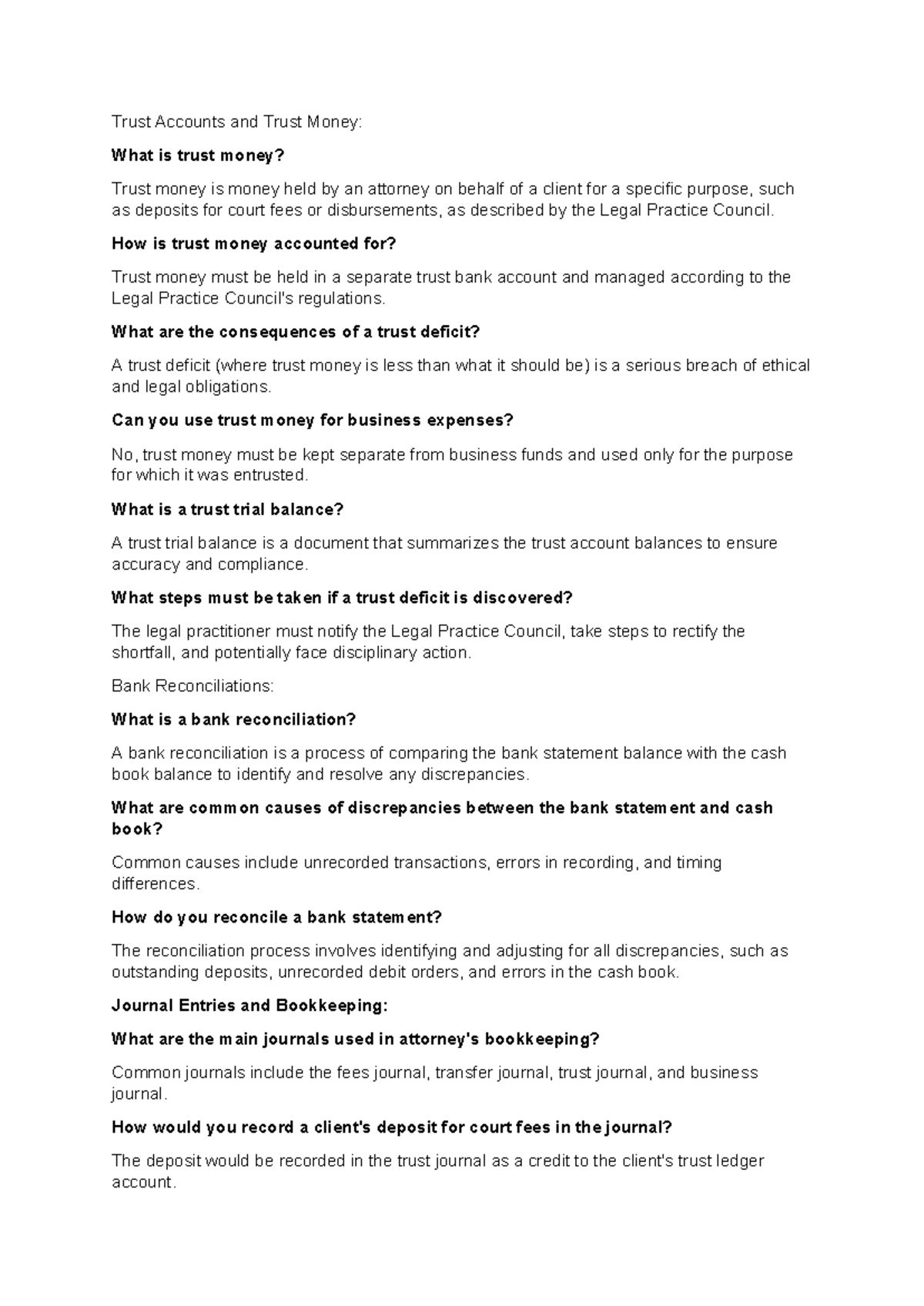 Trust Accounts & Money Management: A Comprehensive Overview - Studocu
