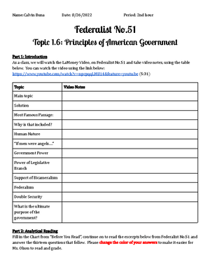 Government Topic 1.6 - Topic 1: Principles of American Government ...