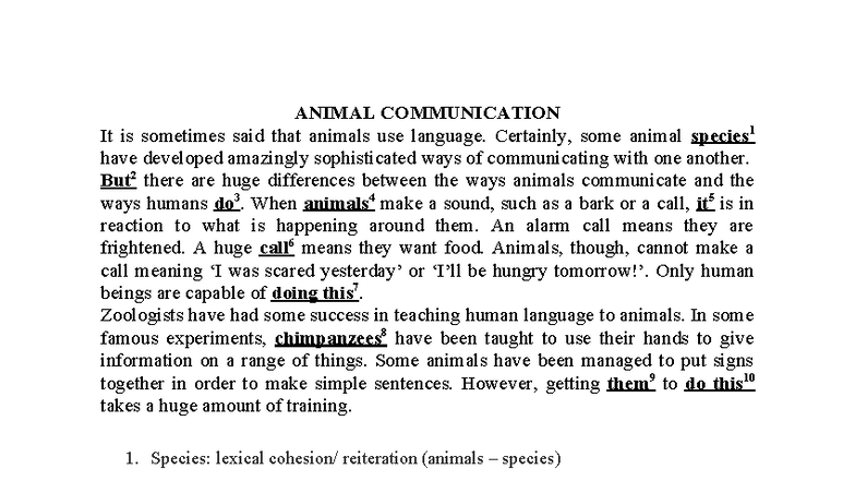 ANIMAL COMMUNICATION: Insights into Animal Language and Signals - Studocu
