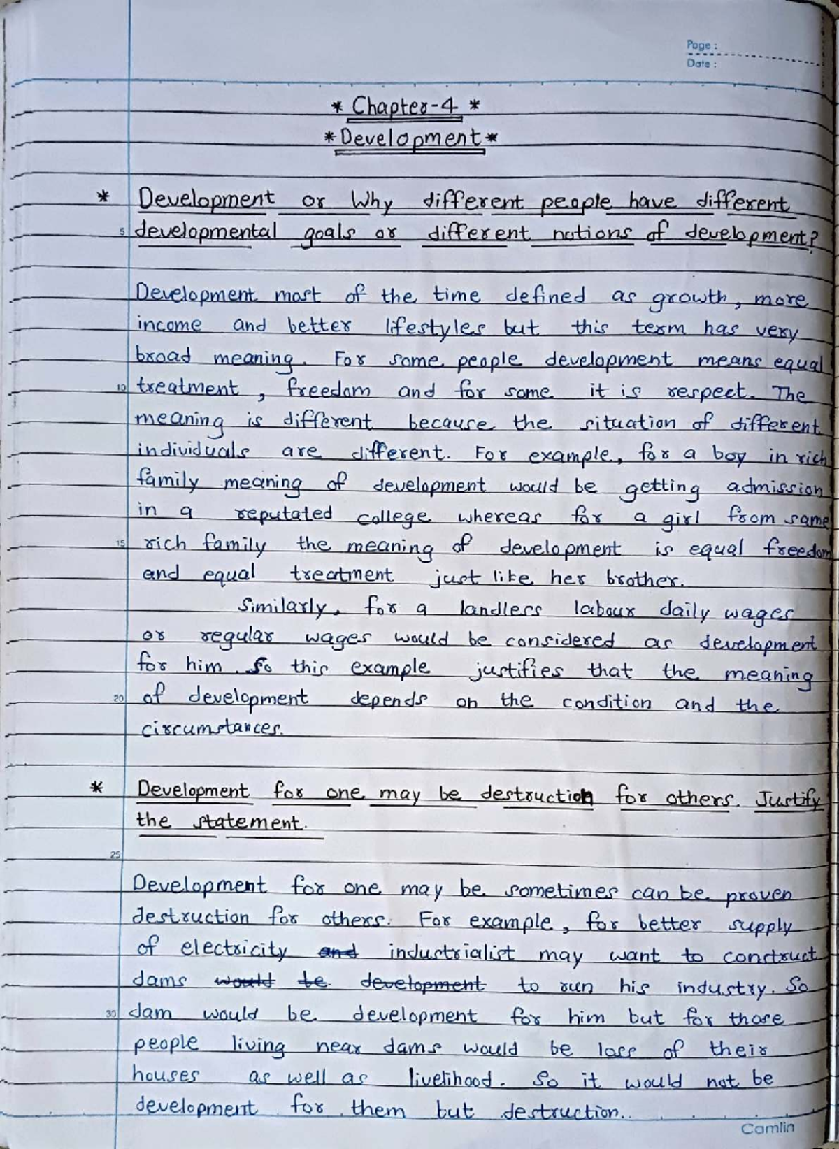 Development: Understanding Diverse Goals and National Progress - Studocu