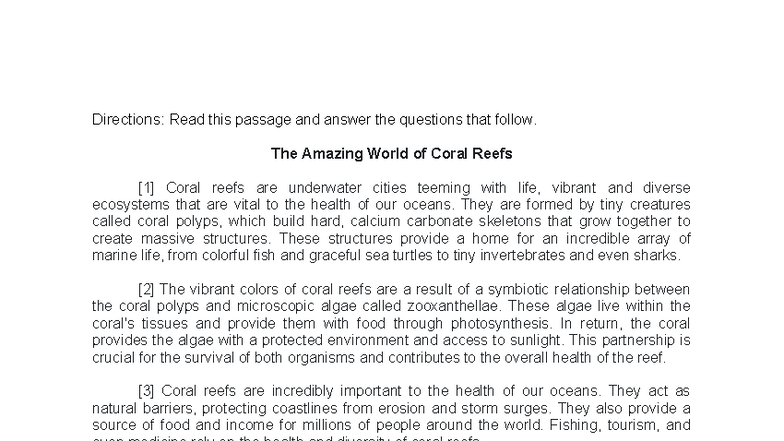 Coral Reefs: Vital Ecosystems and Their Conservation Challenges - Studocu