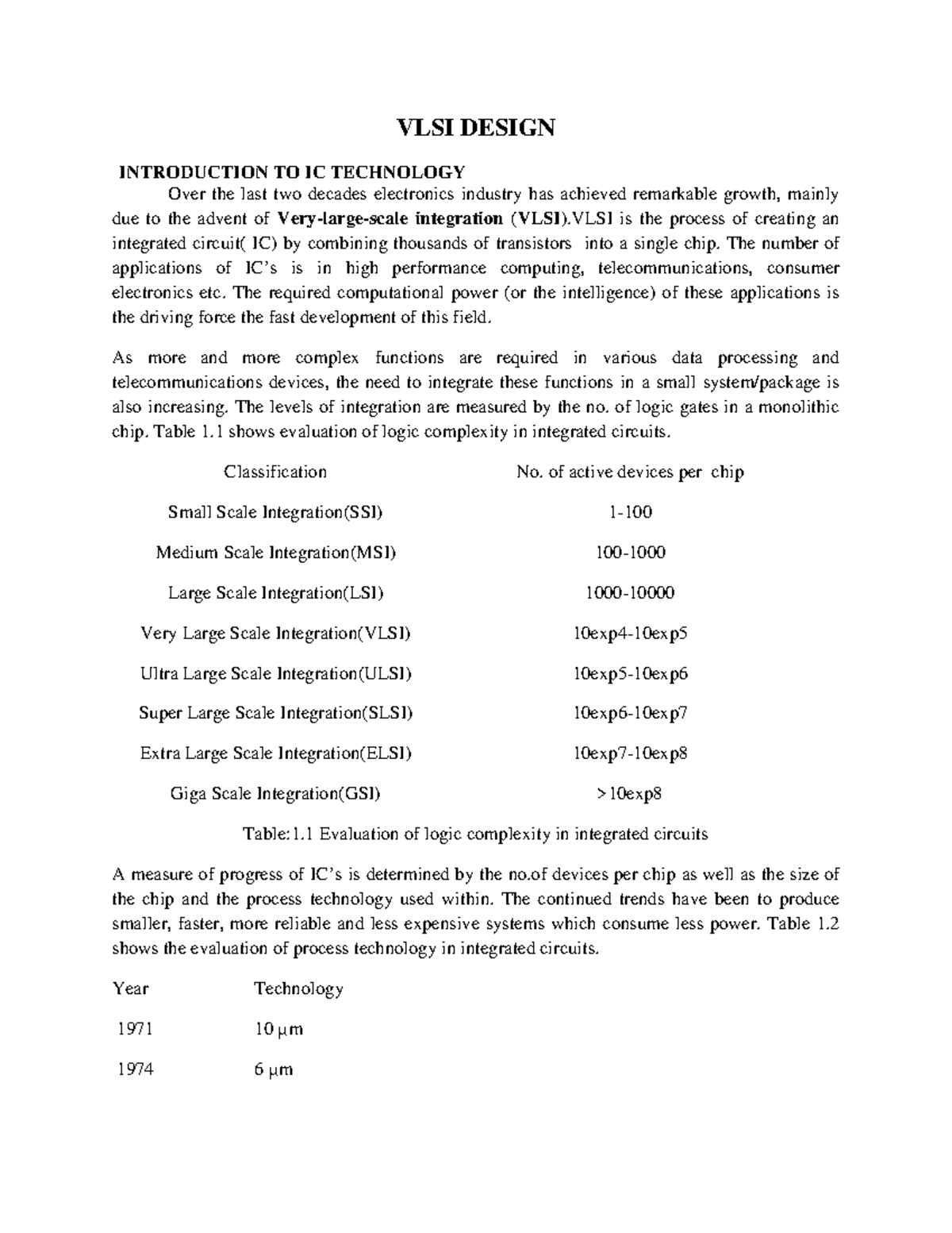 Unit 5 VLSI Design Notes: Introduction to IC Technology - Studocu