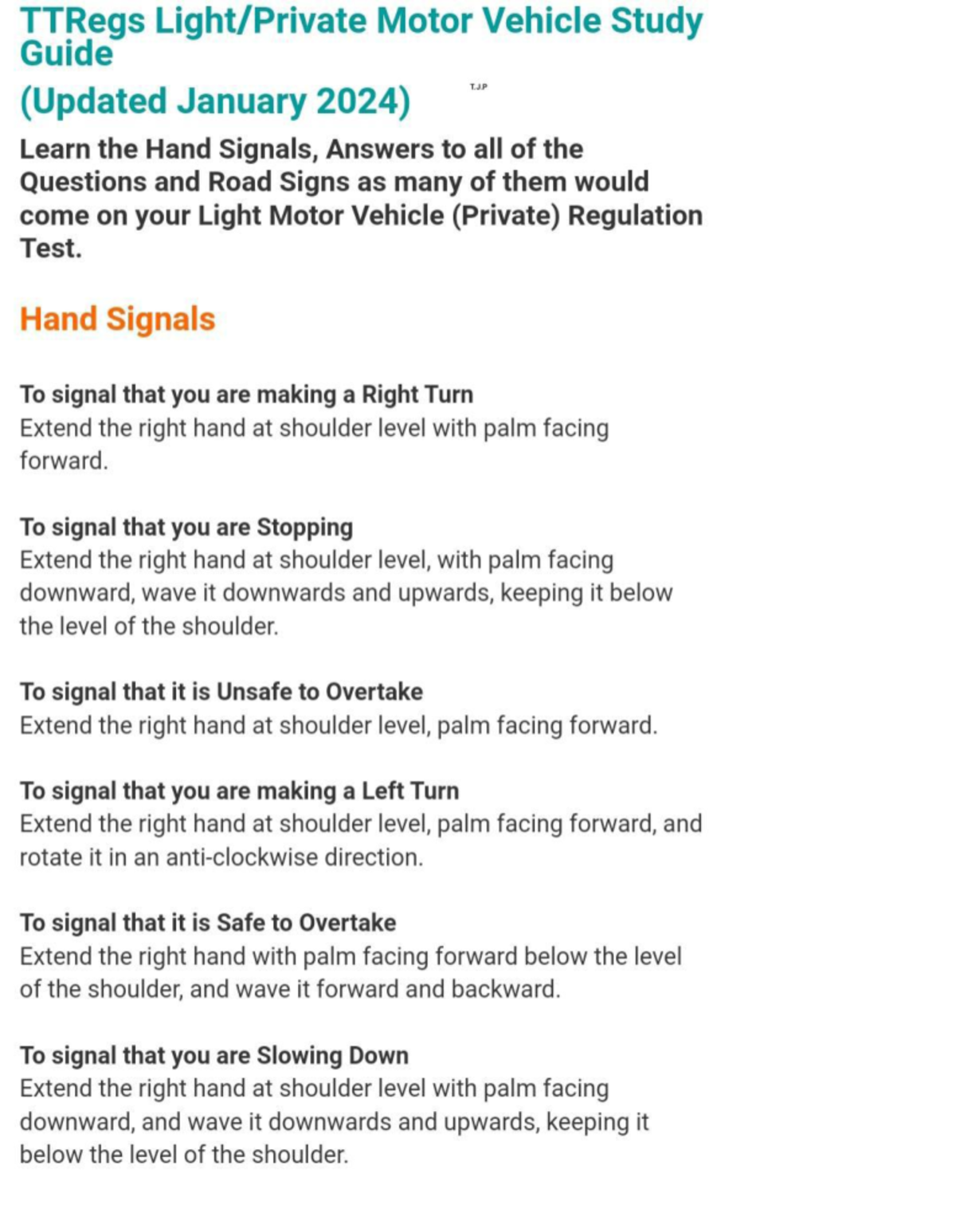 TTRegs Light Motor Vehicle Study Guide - Updated Jan 2024 - Studocu