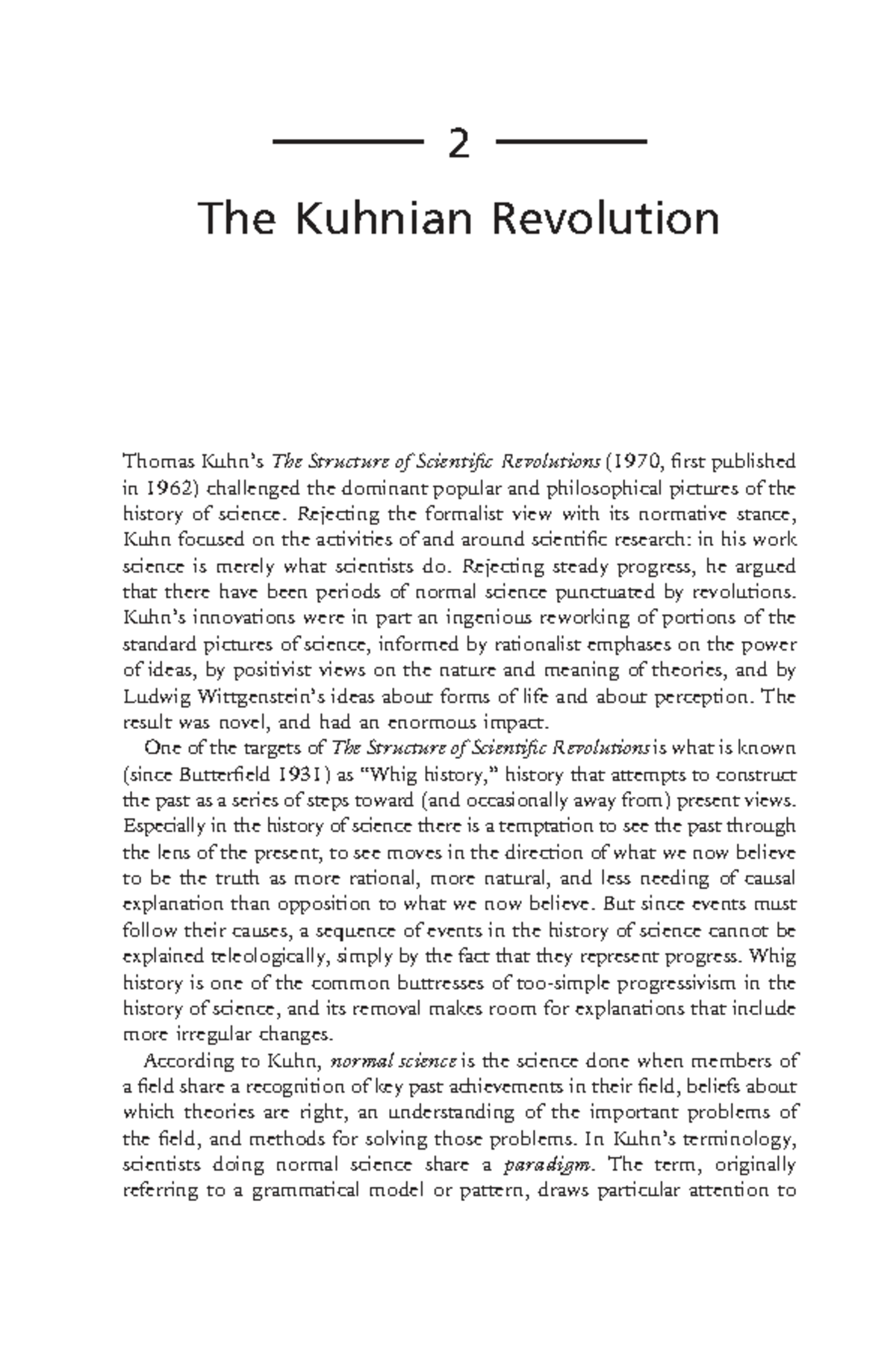 Sismondo CH2: The Kuhnian Revolution in Scientific Paradigms - Studocu